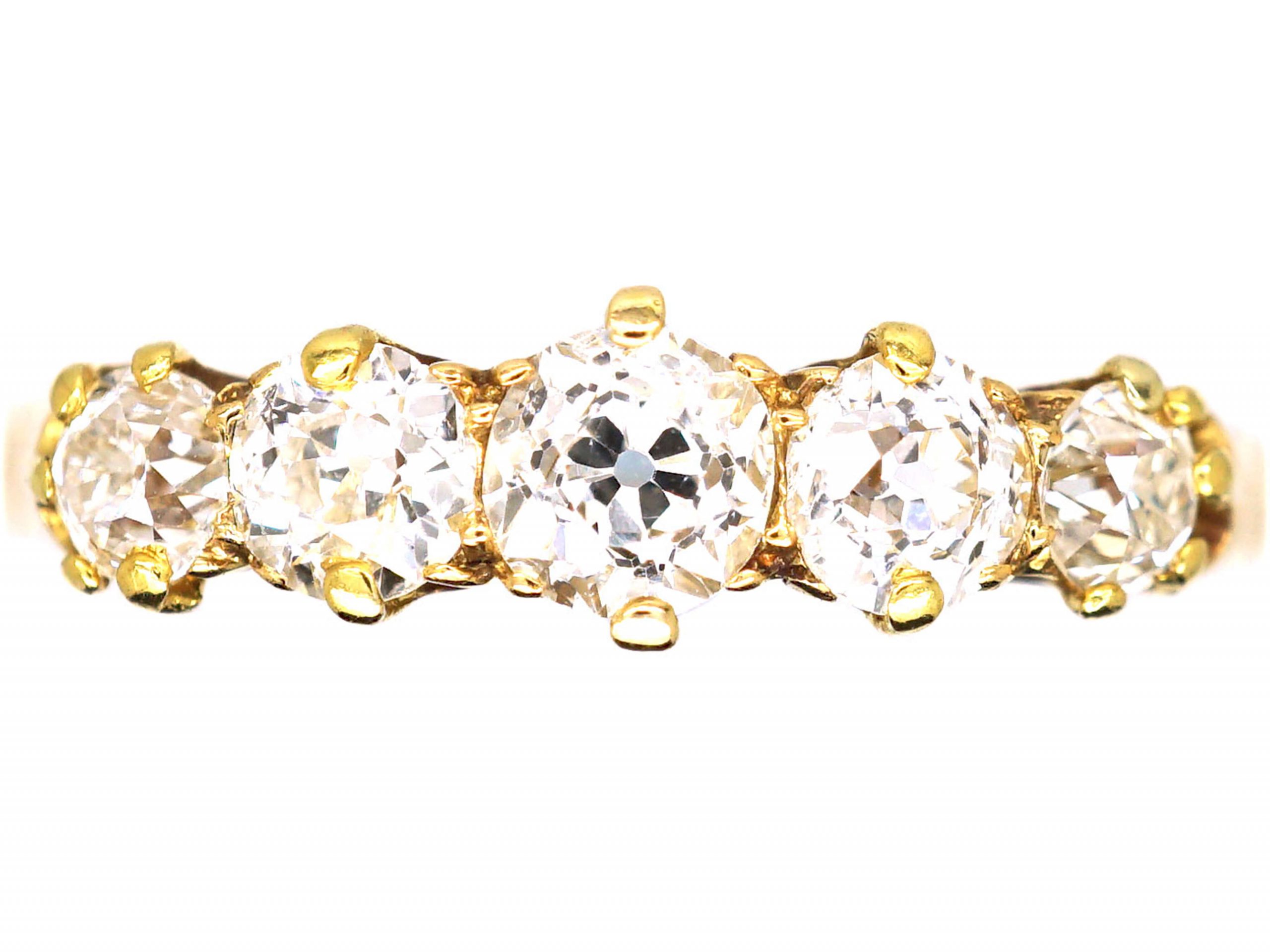 Edwardian 18ct Gold, Five Stone Diamond Ring (941X) | The Antique ...