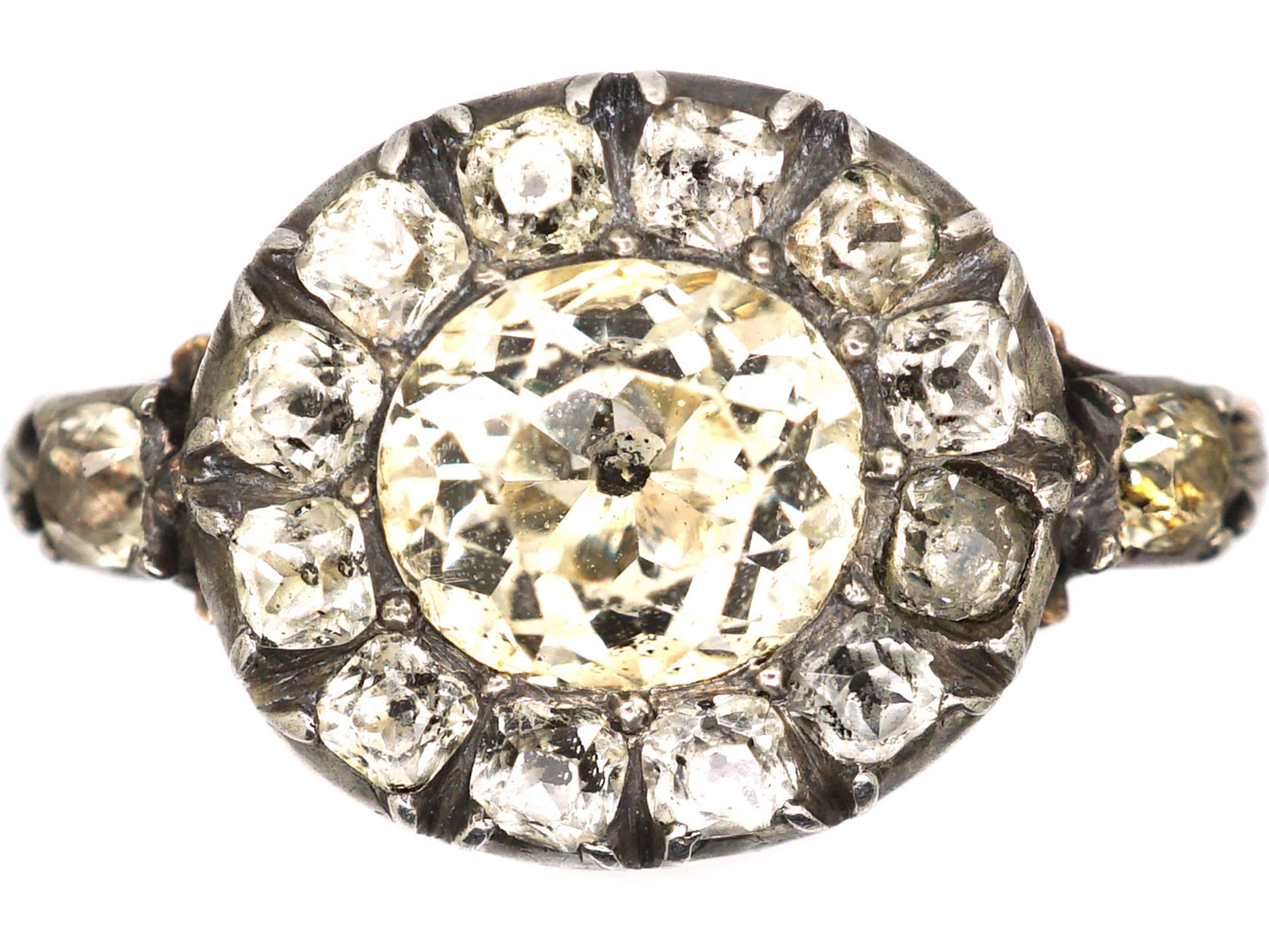 Georgian 9ct Gold & Silver Paste Cluster Ring (140Y) | The Antique ...