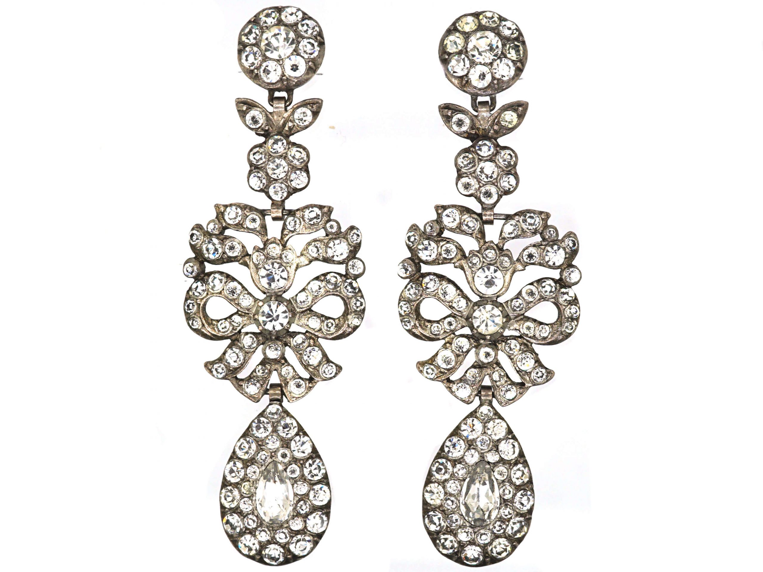 Early 20th Century Silver & Paste Long Drop Earrings (179Y) | The ...