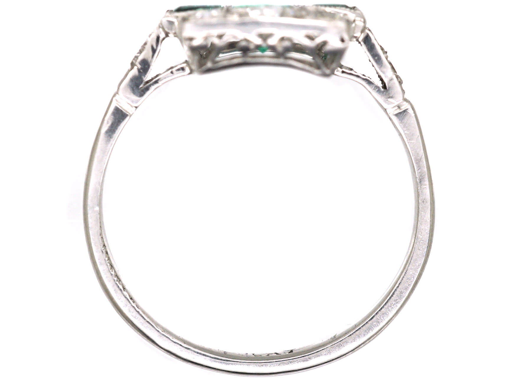 Art Deco Platinum, Emerald & Diamond Ring (199Y) | The Antique ...
