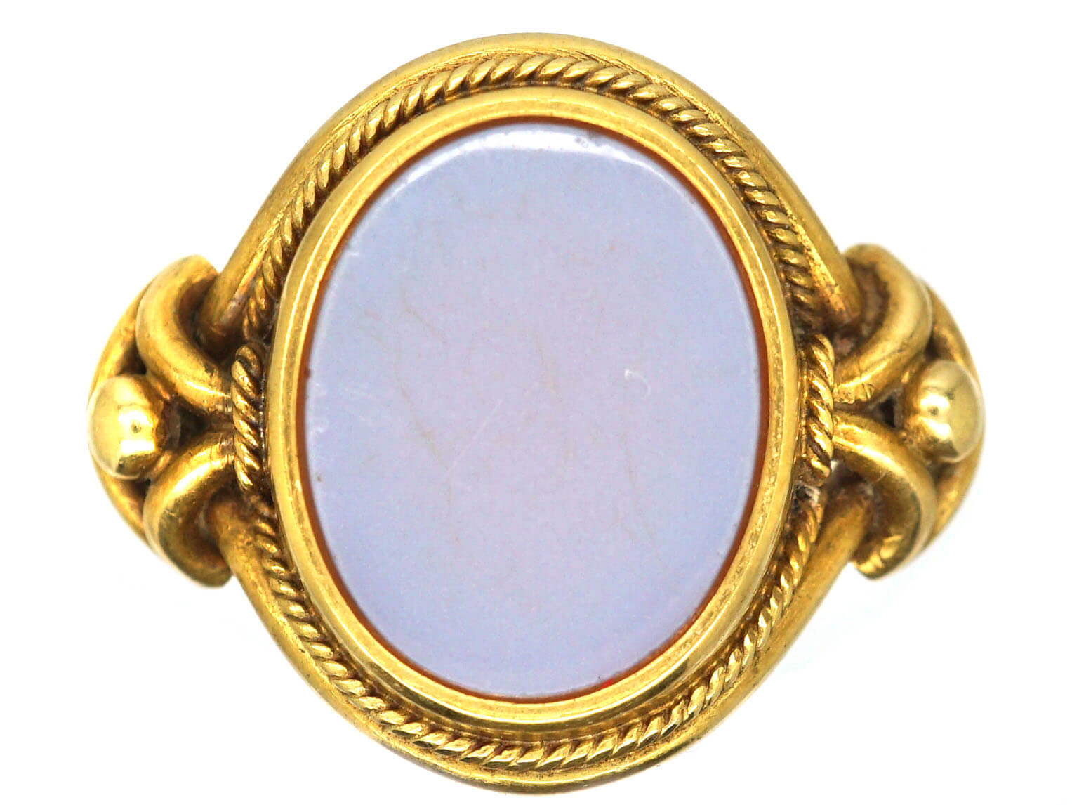 Victorian 18ct Gold Ornate Signet Ring set with a Carnelian | AJC - AUS