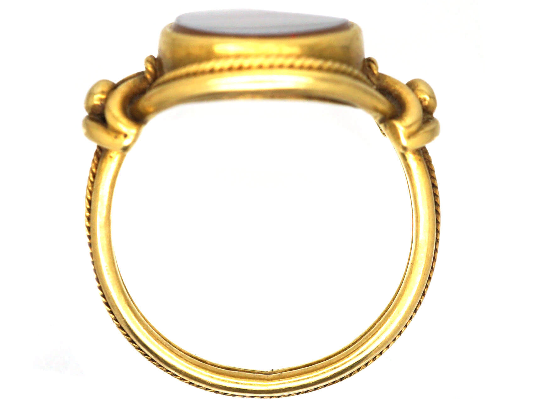 Victorian 18ct Gold Ornate Signet Ring set with a Carnelian (973X ...