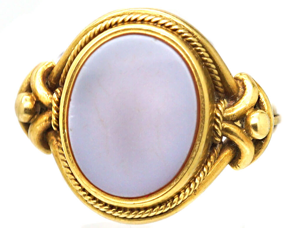 Victorian 18ct Gold Ornate Signet Ring set with a Carnelian | AJC - AUS