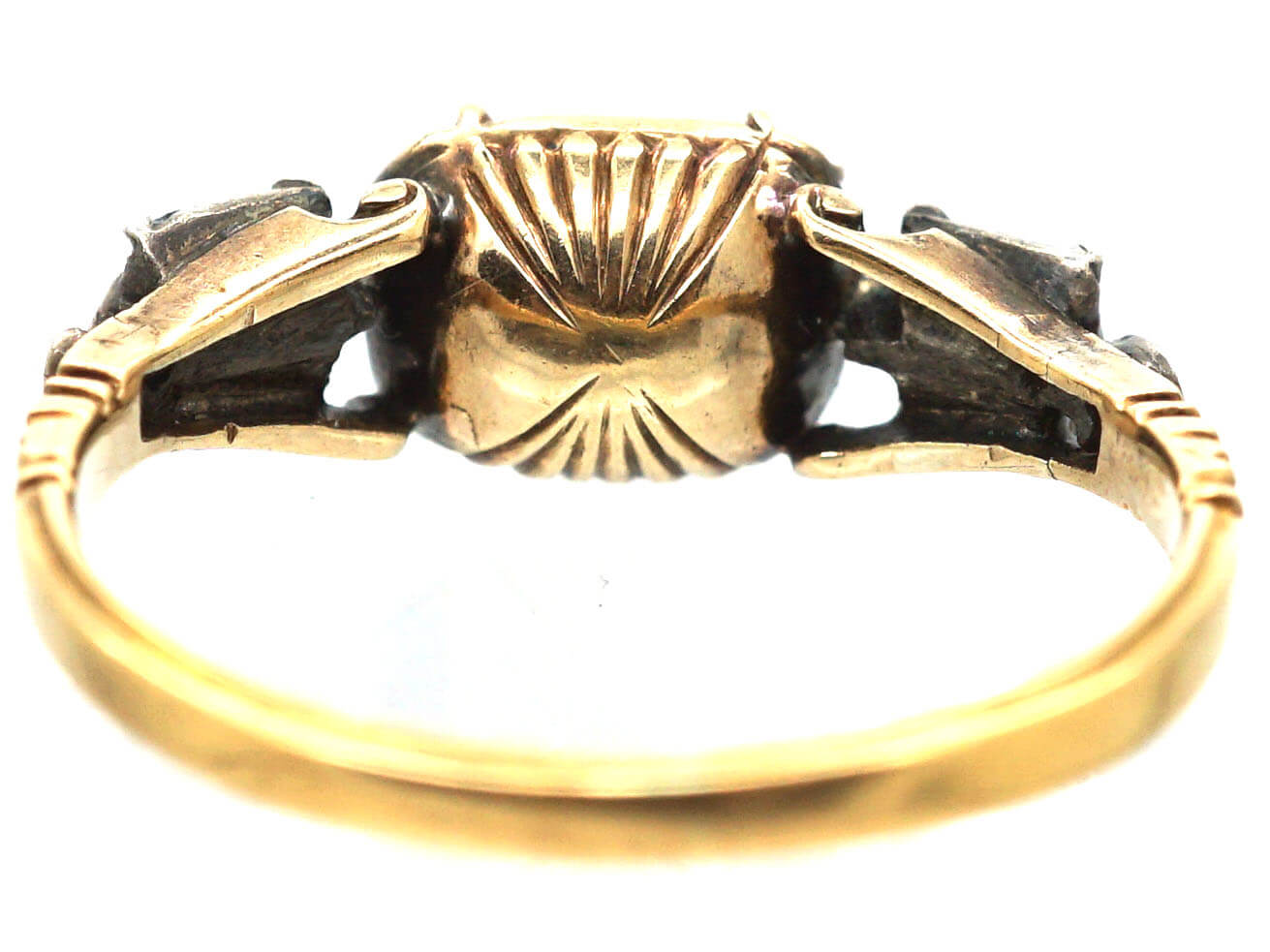 Georgian 9ct Gold & Silver, Flat Cut Garnet & Paste Ring (189W) | The ...