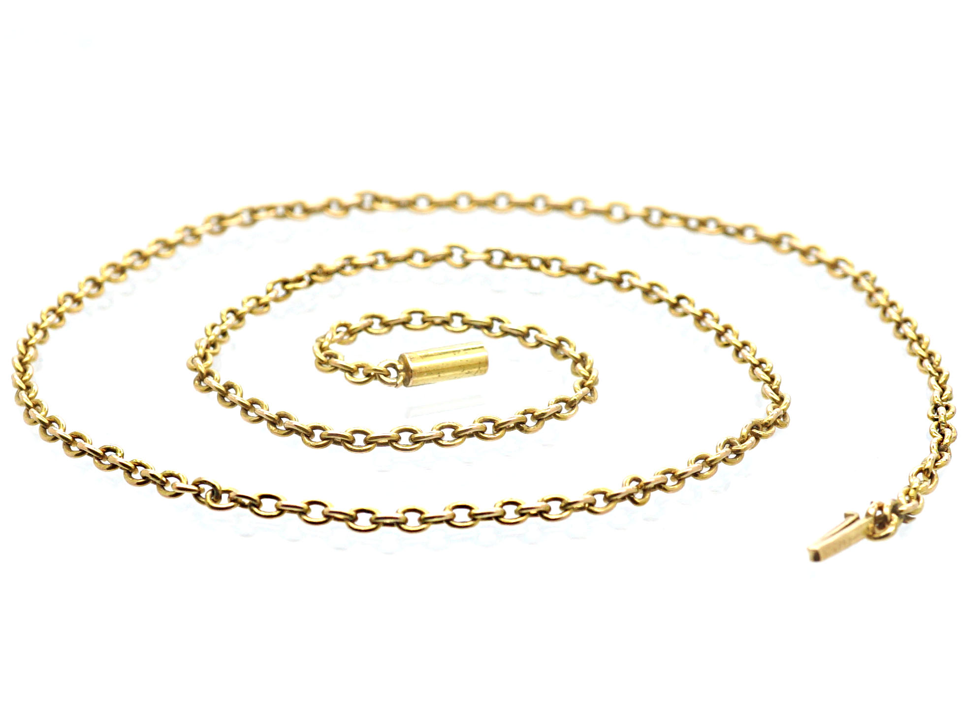 Edwardian 15ct Gold Trace Link Chain with Barrel Clasp (130Y) | The ...