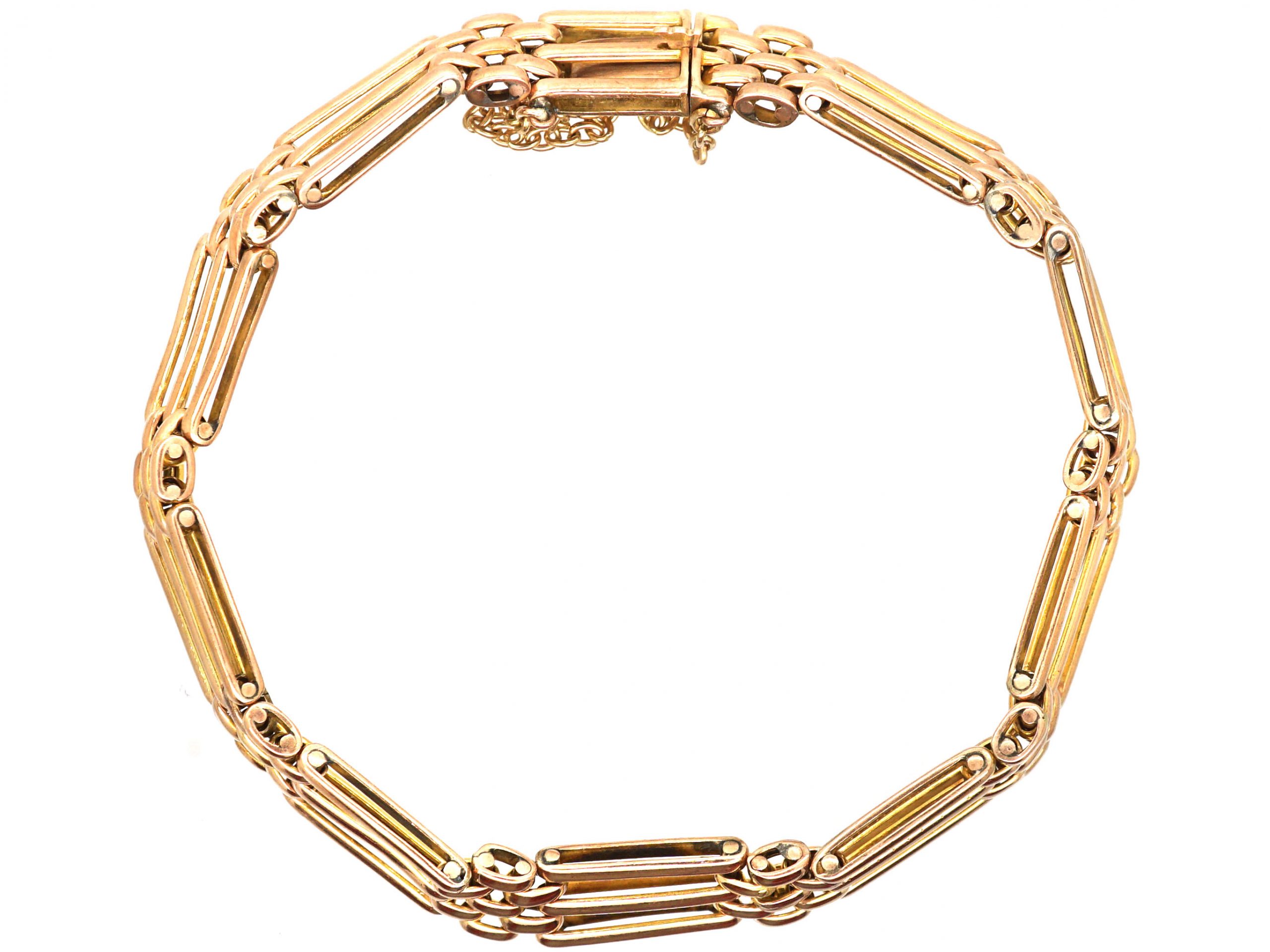 Edwardian 9ct Gold Gate Bracelet (363Y) | The Antique Jewellery Company