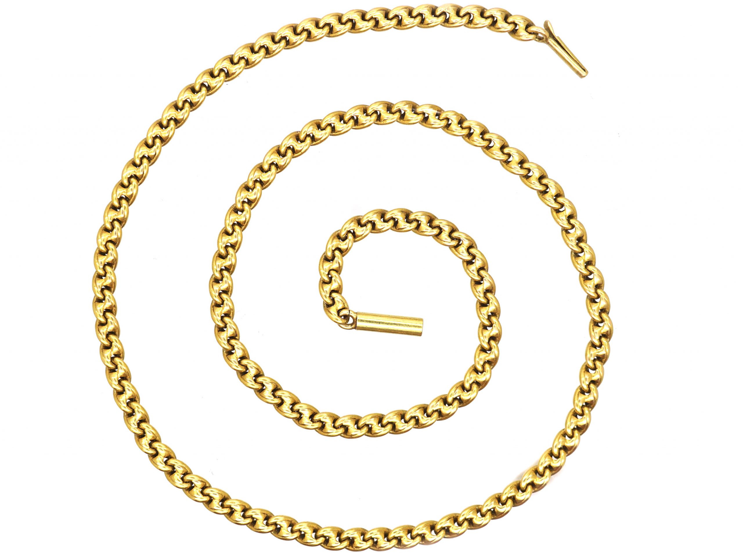 Victorian 18ct Gold Curved Anchor Link Chain (317Y) | The Antique ...