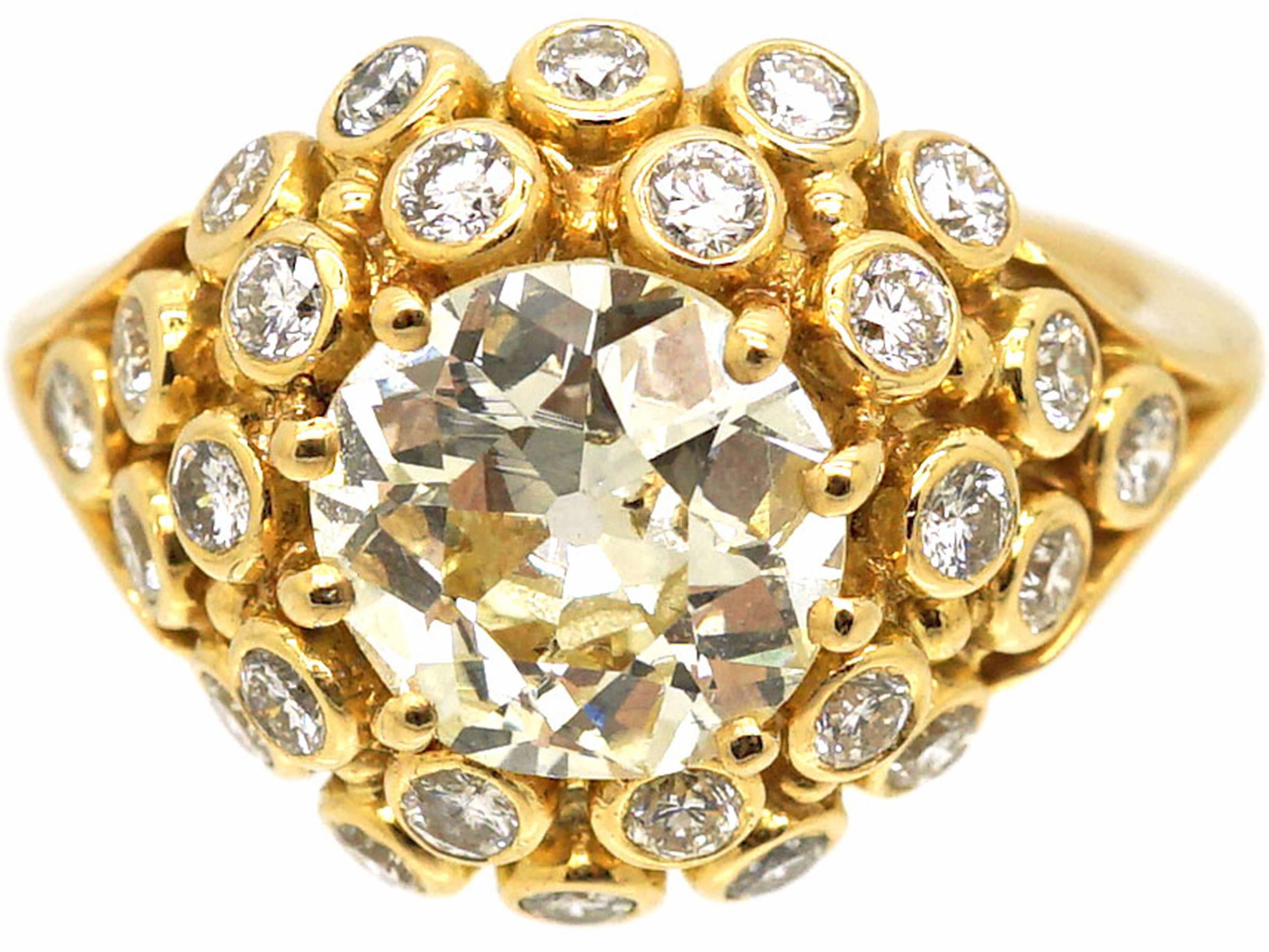 18ct Gold, Diamond Cluster Ring by Gilbert Albert (292Y) | The Antique ...