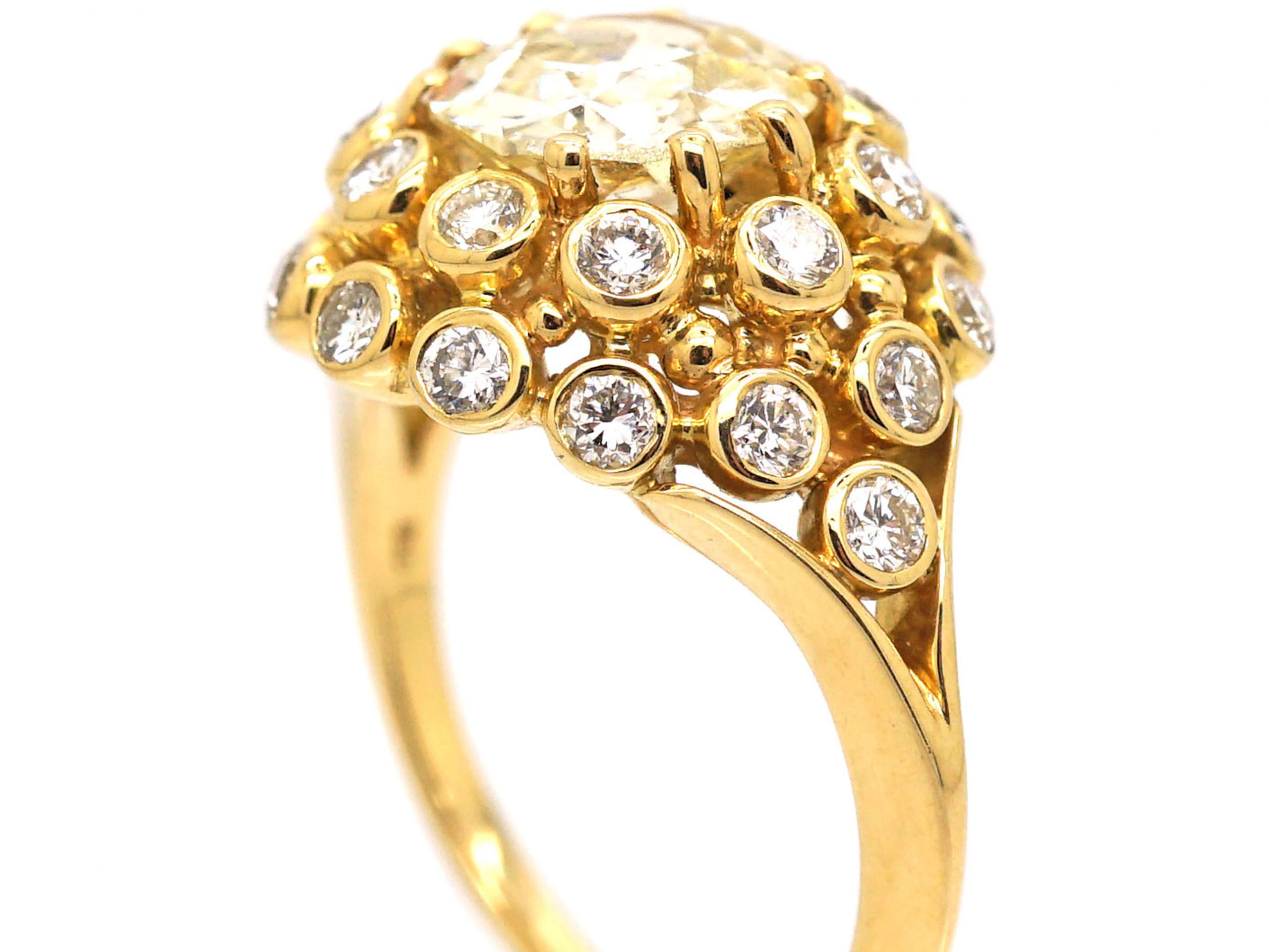 18ct Gold, Diamond Cluster Ring by Gilbert Albert (292Y) | The Antique ...