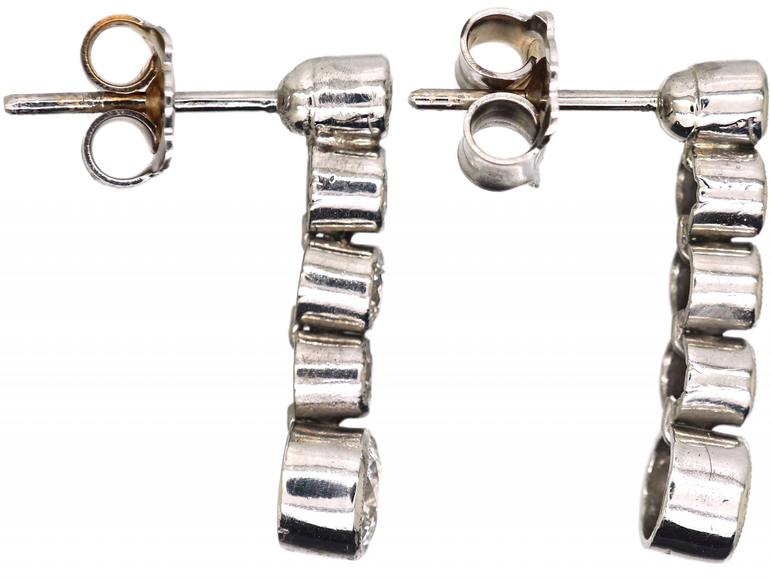 Edwardian Platinum Diamond Drop Earrings (157Y) | The Antique Jewellery ...