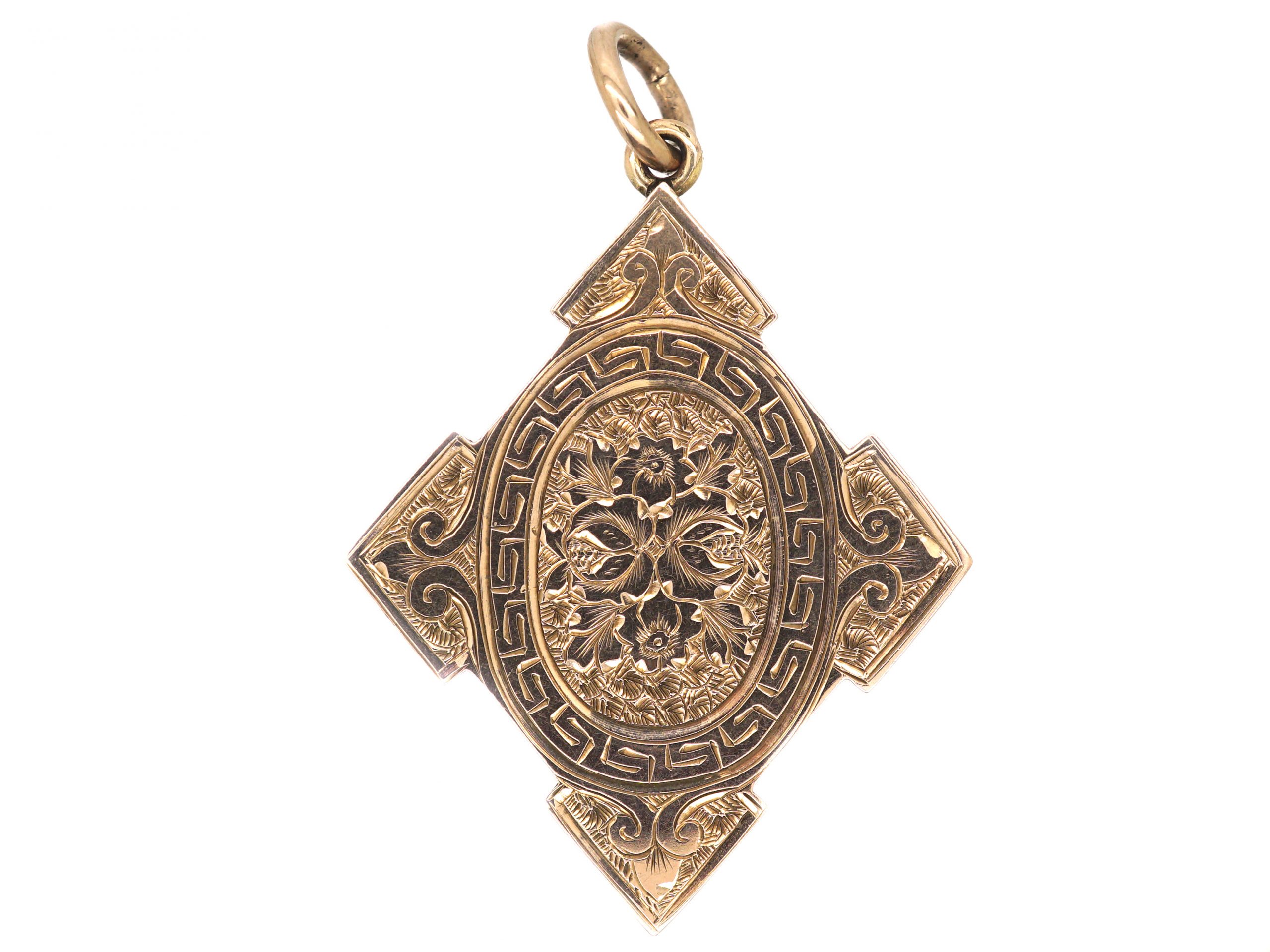 Victorian Gold Back & Front Unusual Shaped Locket | AJC - AUS