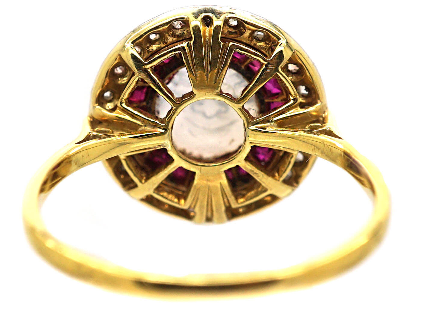 Early 20th Century 18ct Gold & Platinum, Man in the Moon Ring set with ...