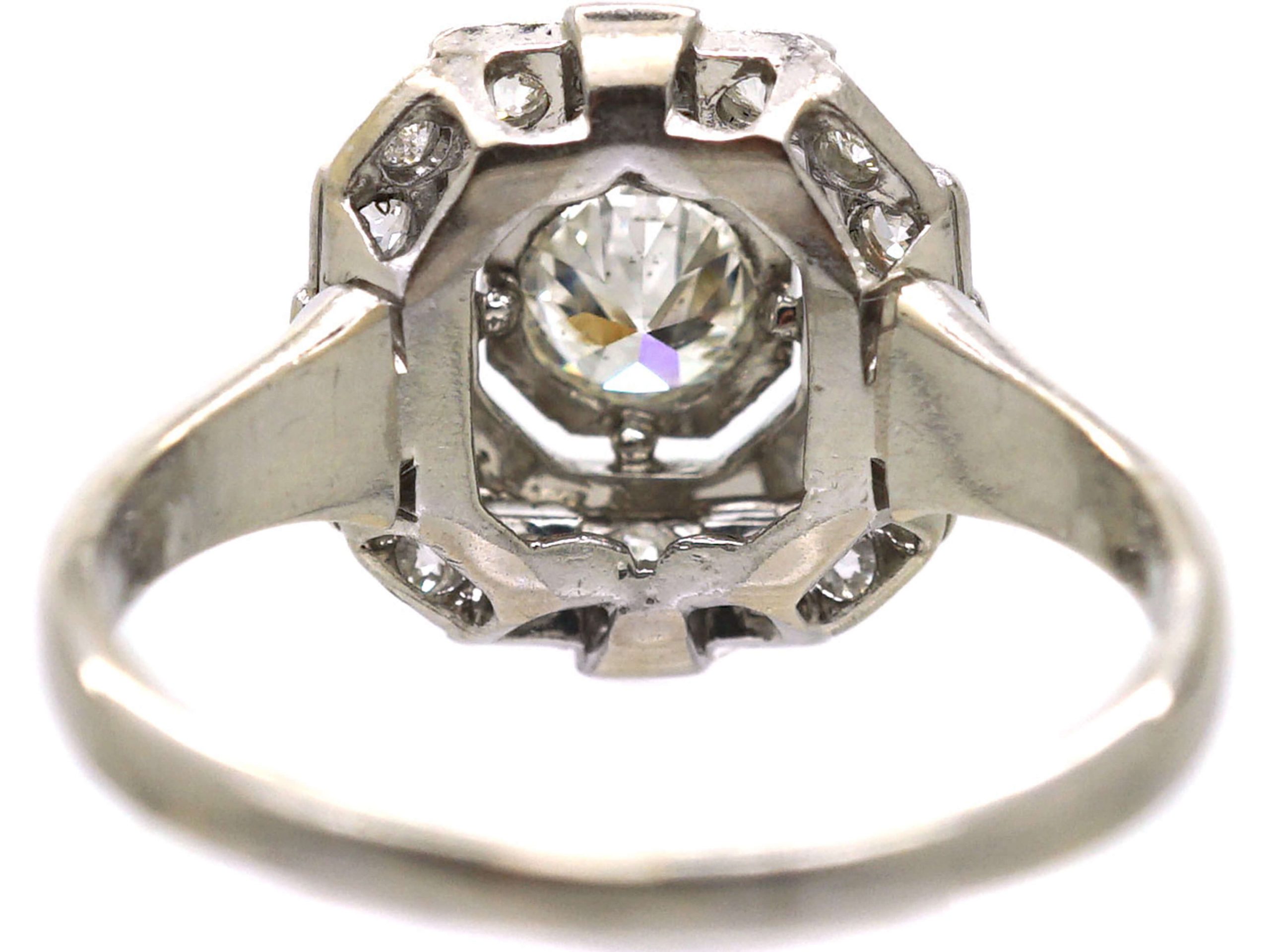 Art Deco Platinum Octagonal Ring set with Diamonds (427Y) | The Antique ...