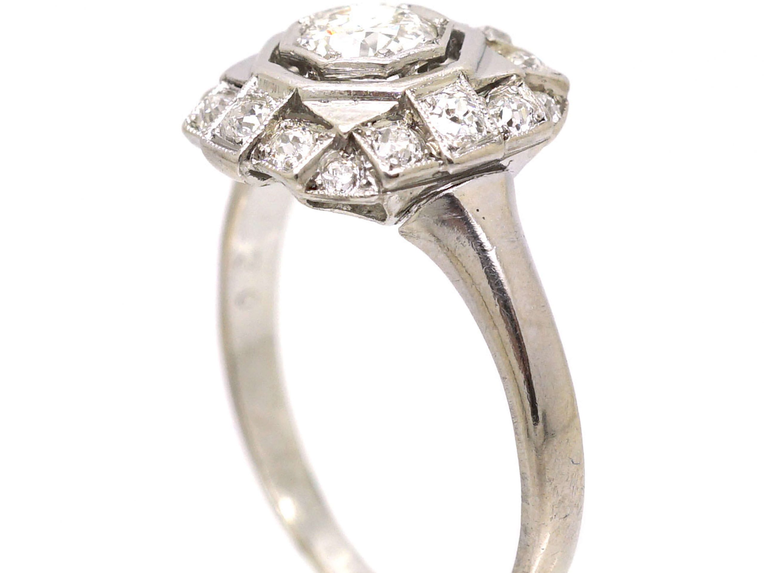 Art Deco Platinum Octagonal Ring set with Diamonds (427Y) | The Antique ...