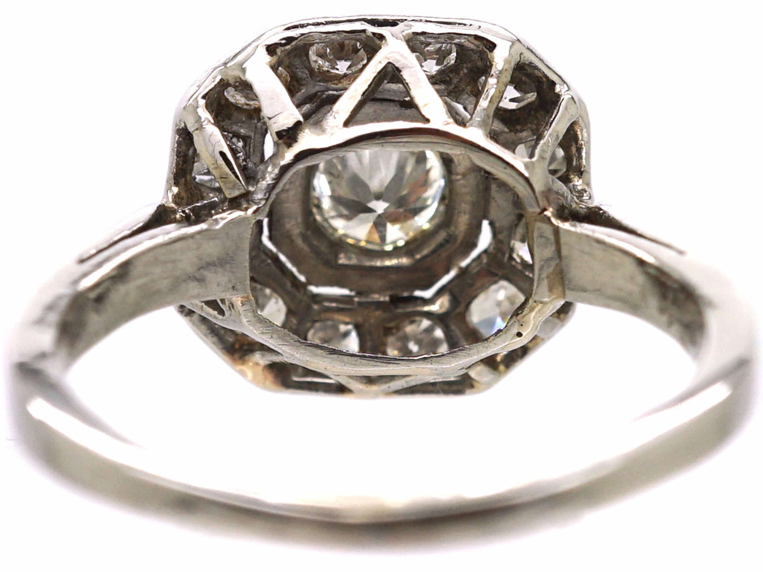 Art Deco 18ct White Gold & Diamond Octagonal Ring (960W) | The Antique ...