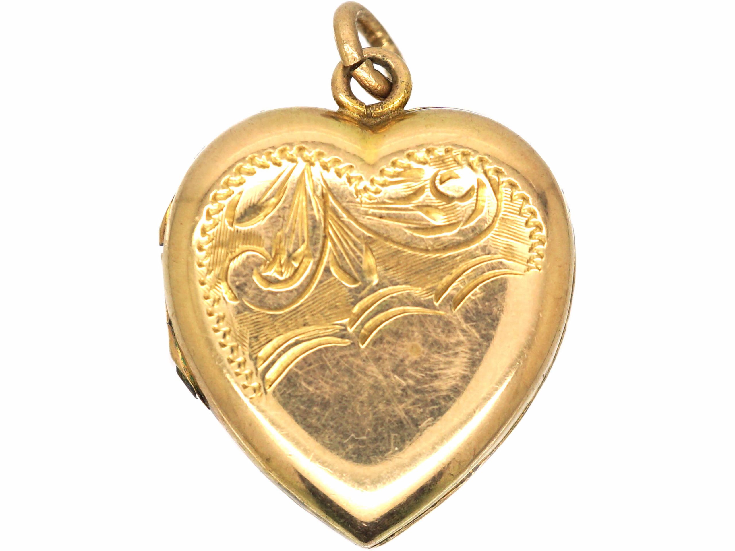 Edwardian 9ct Back & Front Heart Shaped Locket (236Y) | The Antique ...