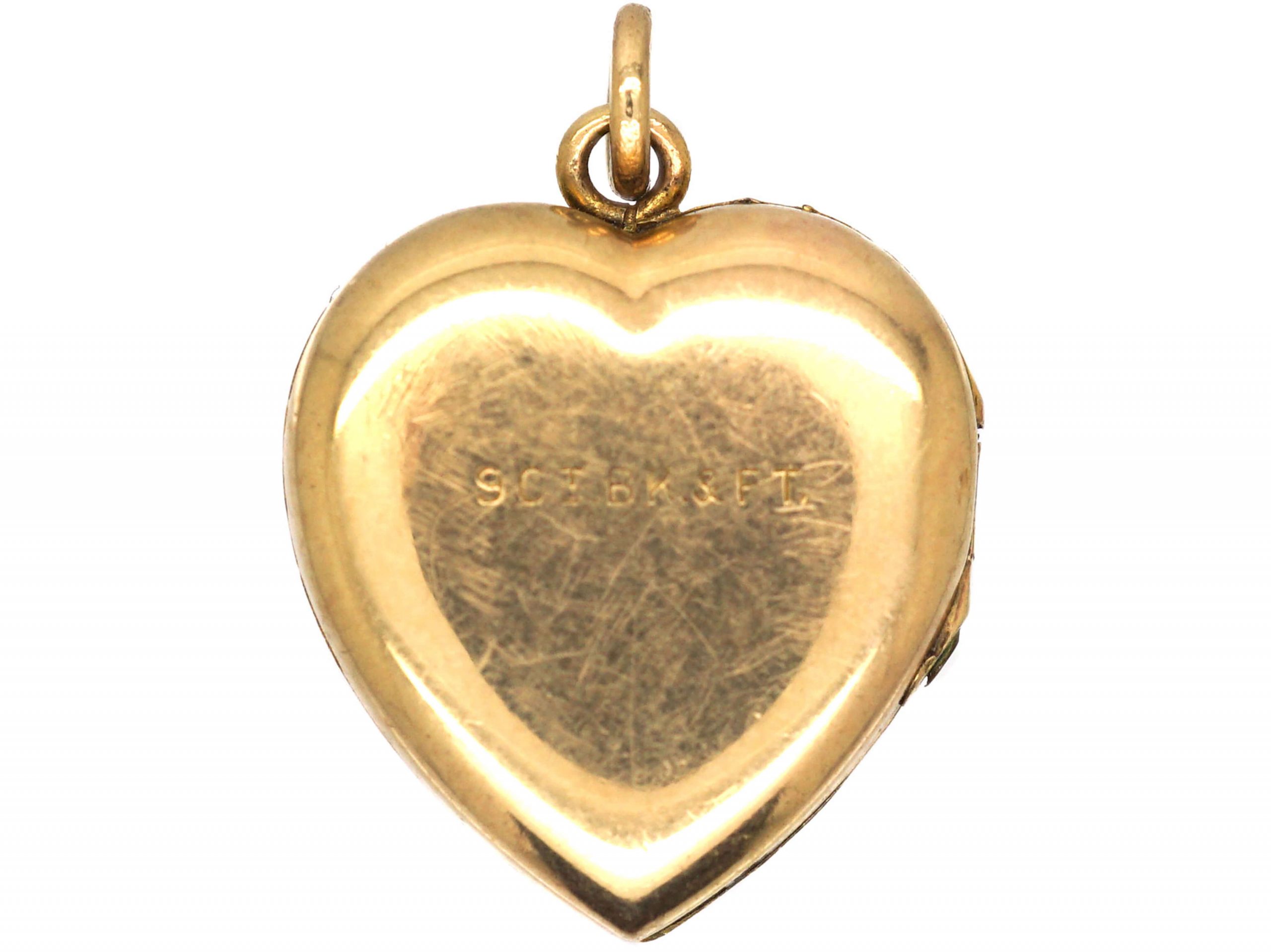 Edwardian 9ct Back & Front Heart Shaped Locket (236Y) | The Antique ...