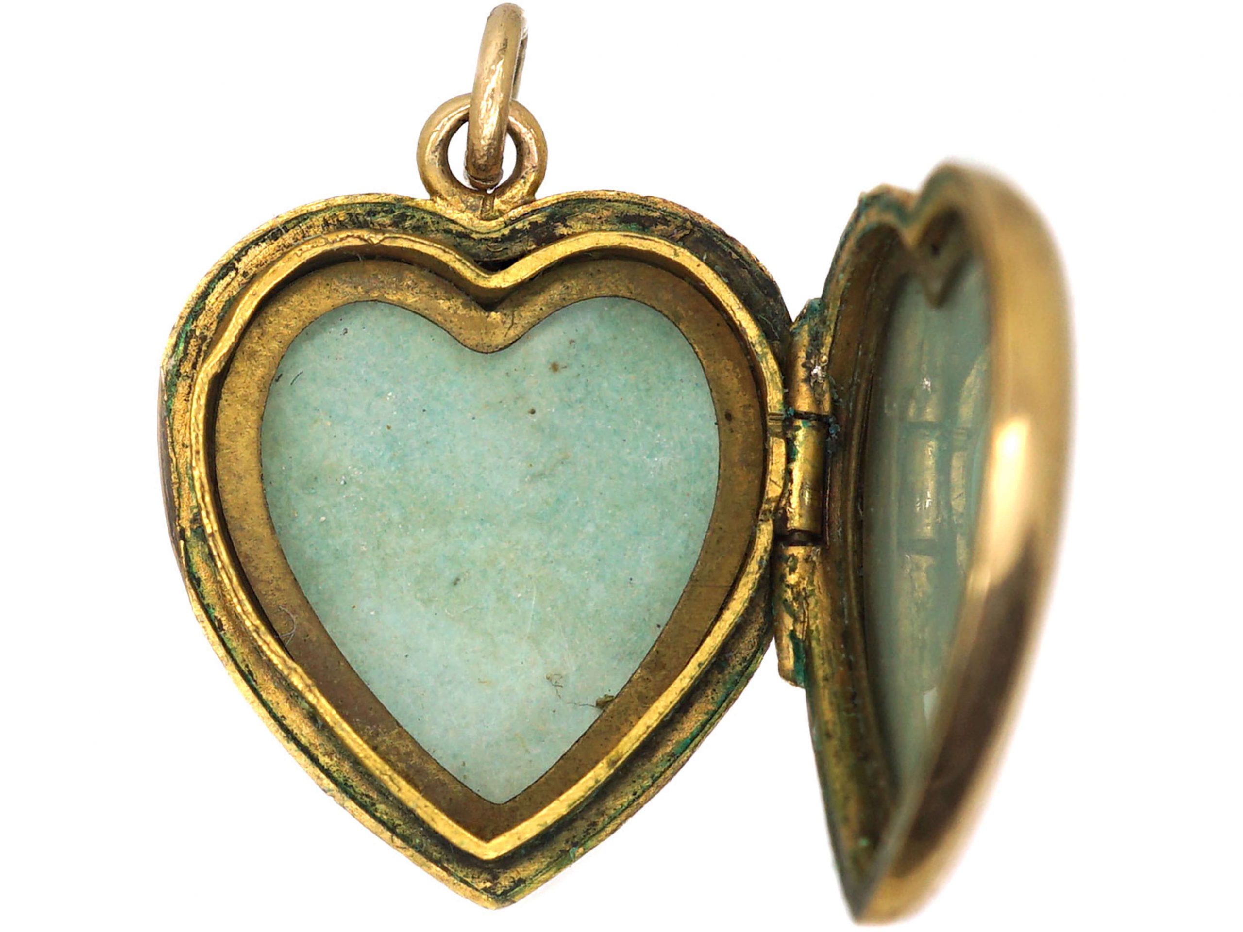 Edwardian 9ct Back & Front Heart Shaped Locket (236Y) | The Antique ...