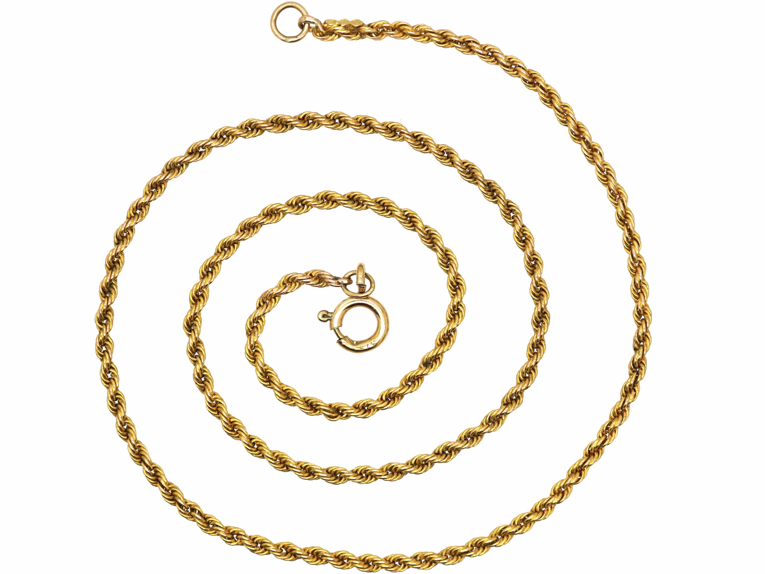 Victorian 15ct Gold Prince of Wales Twist Chain with a 9ct Gold Clasp ...
