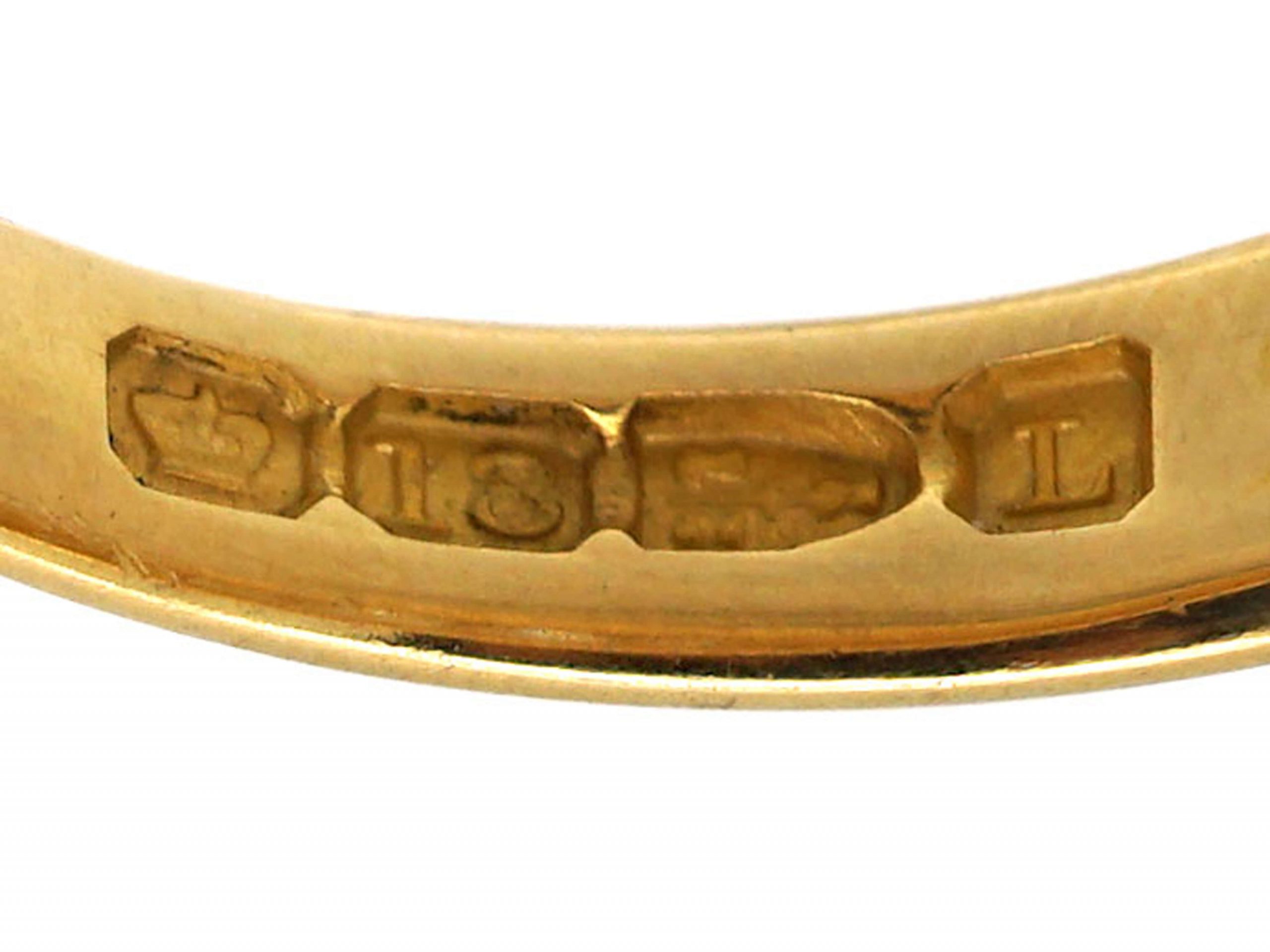 Victorian 18ct Gold Boat Shaped Ring set with Five Diamonds | AJC - AUS