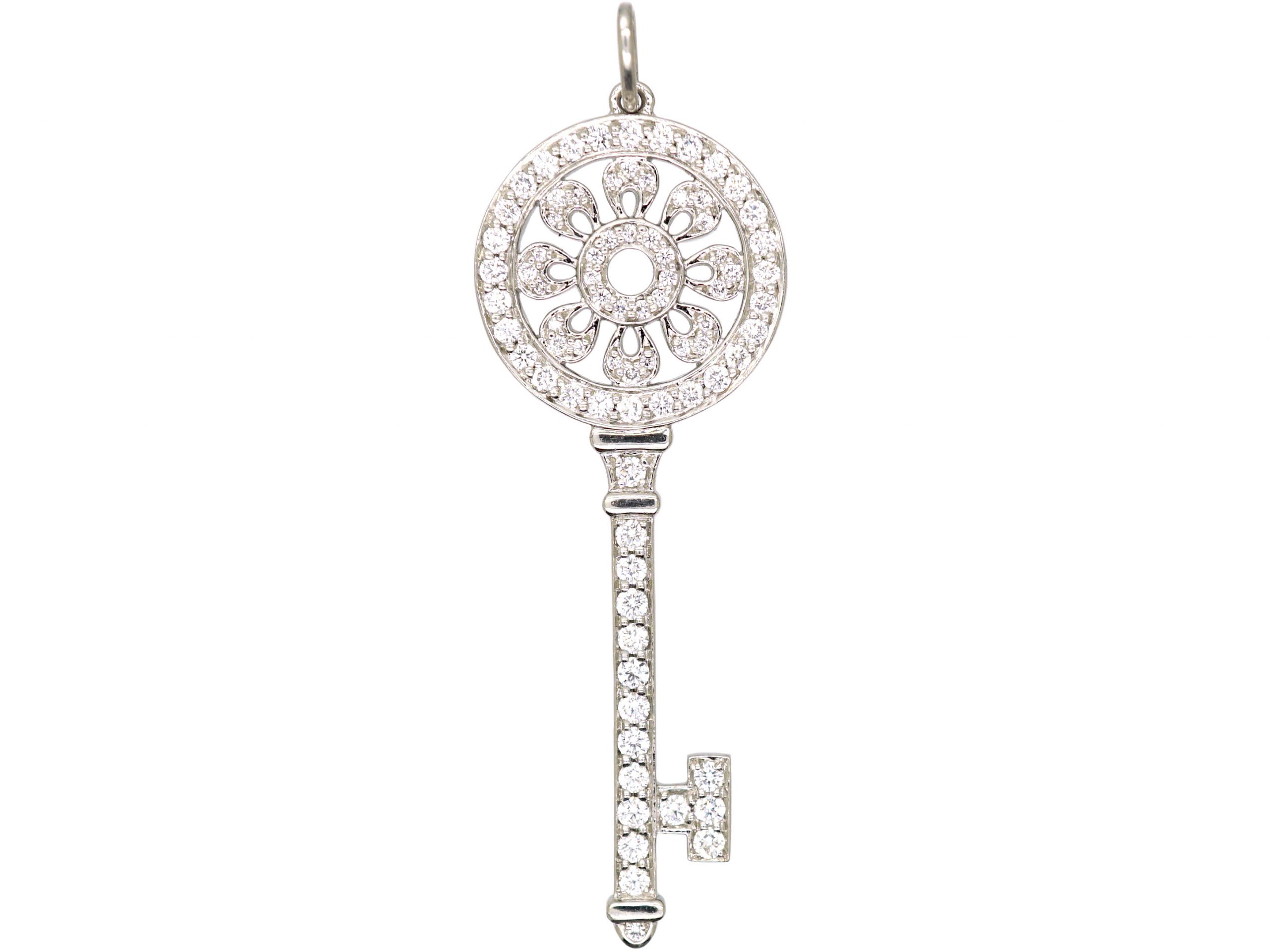 Tiffany Petals Key Pendant set with Diamonds (474Y) | The Antique ...