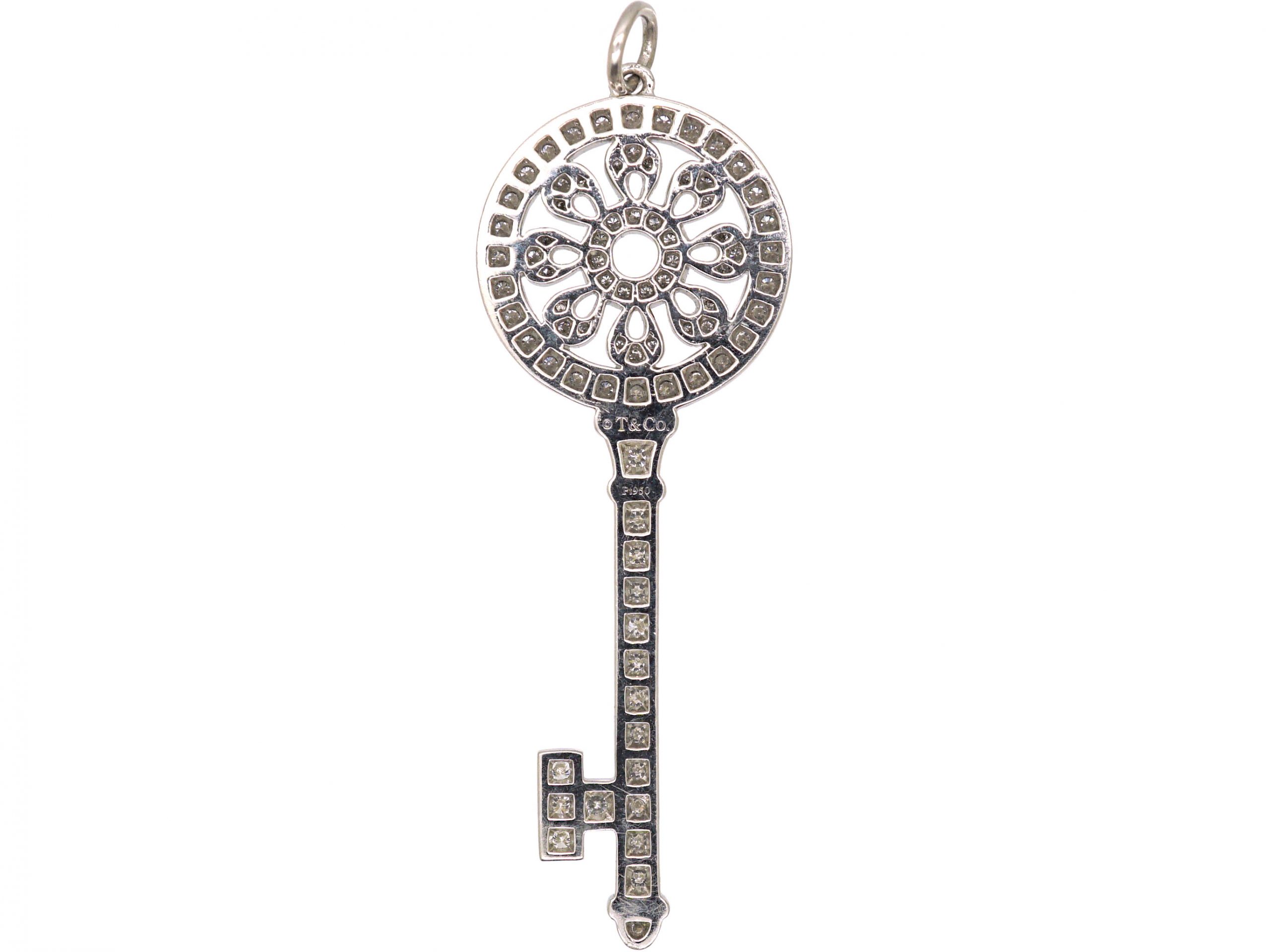 Tiffany Petals Key Pendant set with Diamonds (474Y) | The Antique ...
