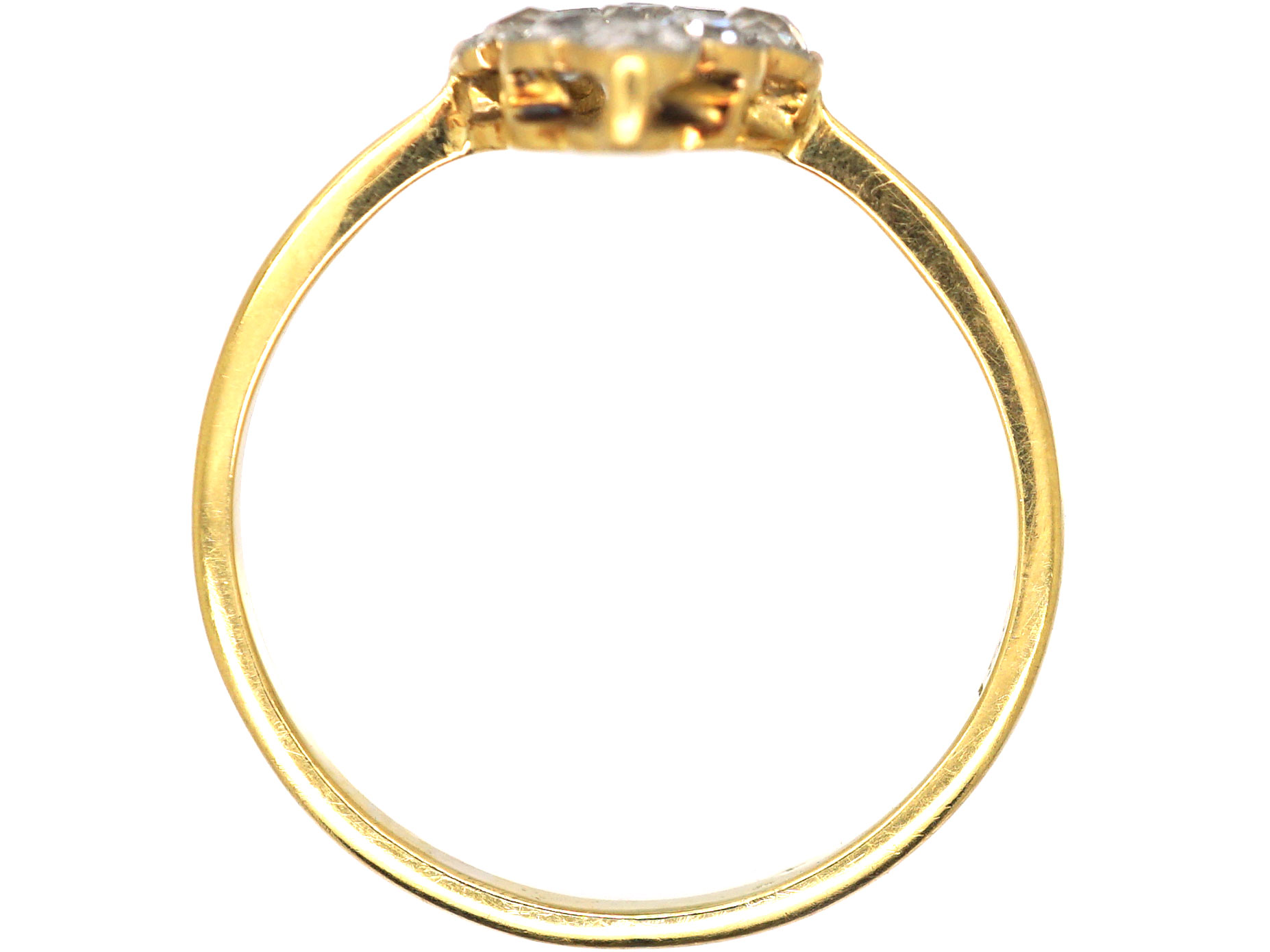 Edwardian 15ct Gold & Platinum Marquise Shaped Ring set with Diamonds ...