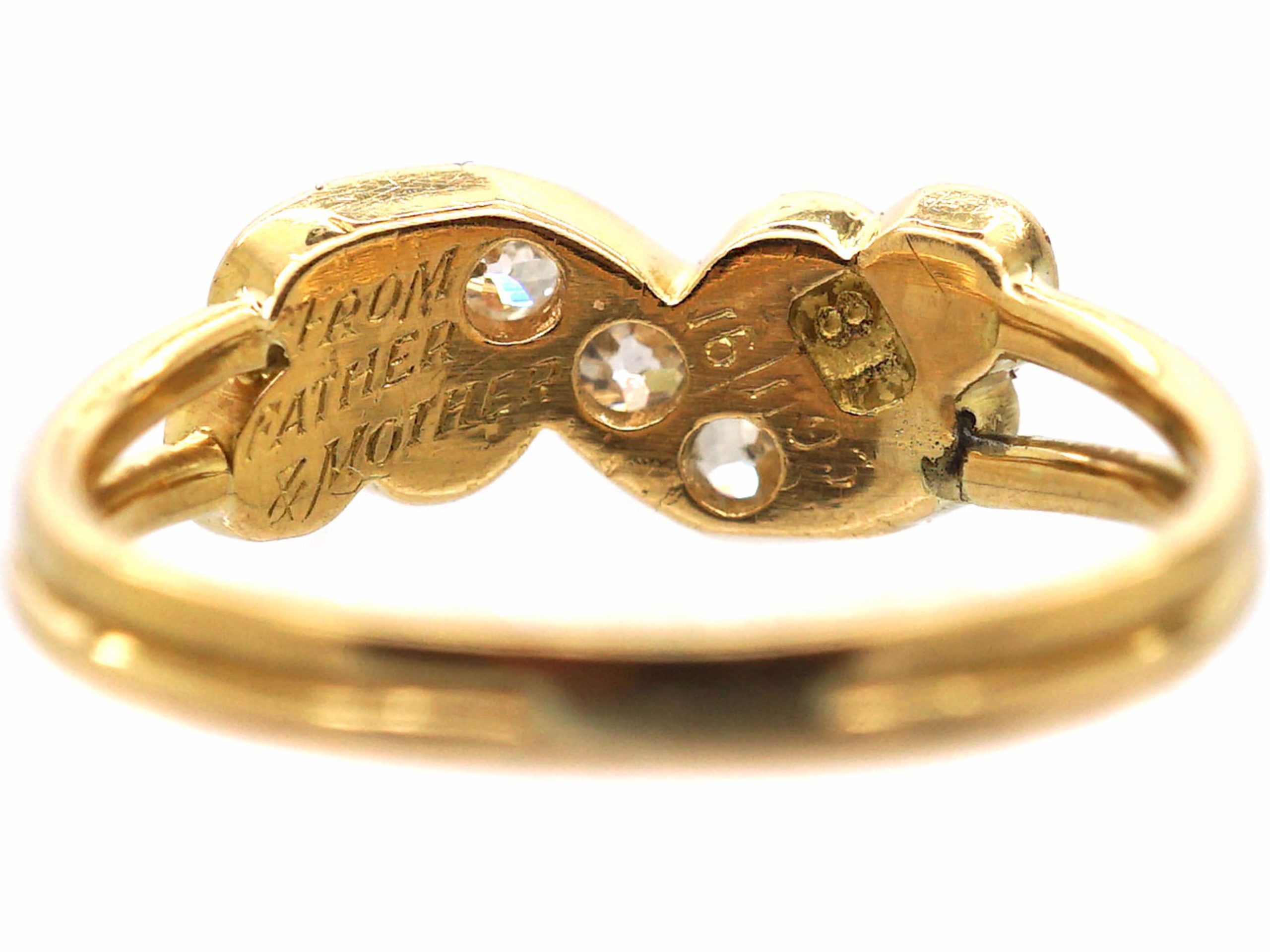 Edwardian 18ct Gold Twist Ring set with Diamonds & Rubies (449Y) | The ...