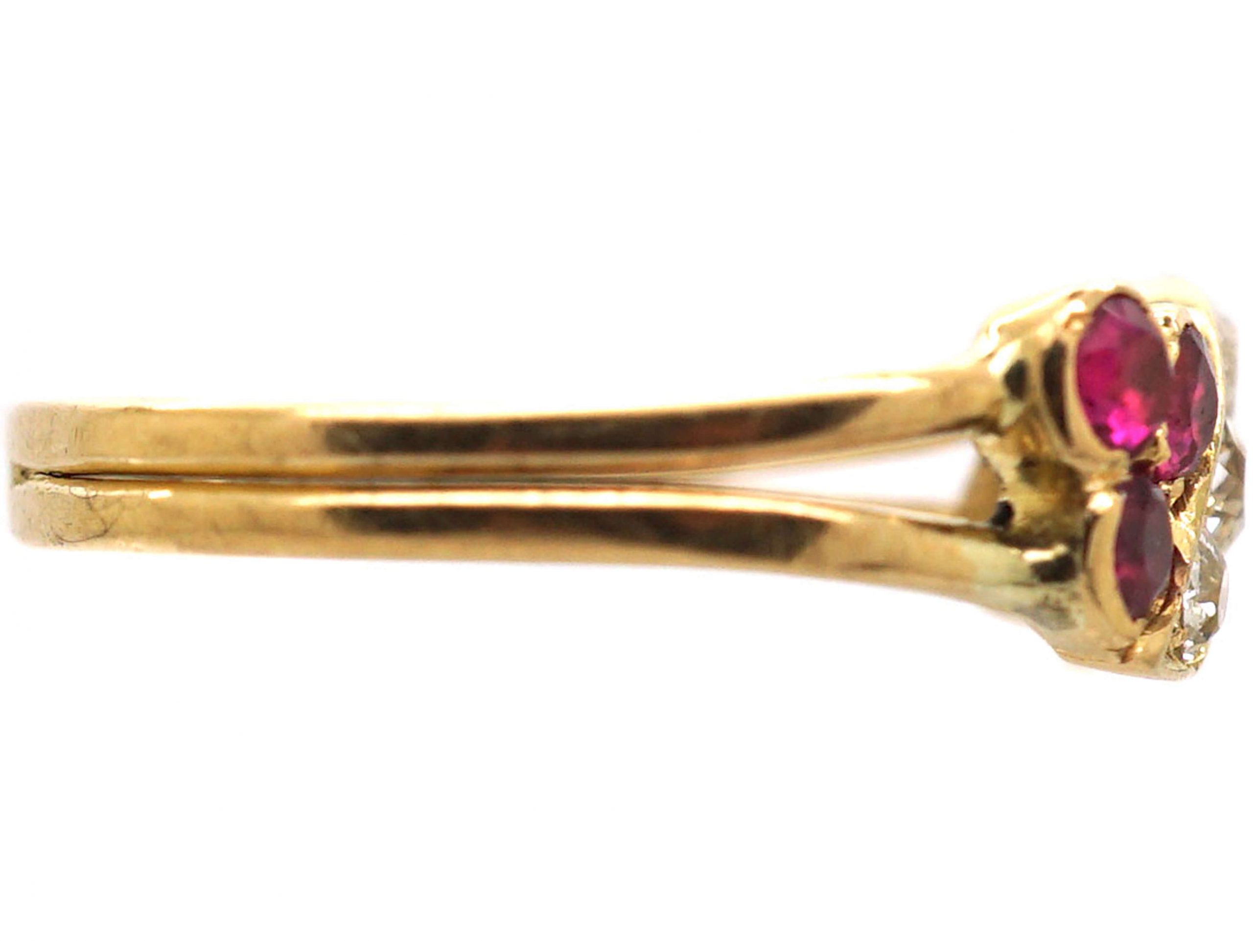 Edwardian 18ct Gold Twist Ring set with Diamonds & Rubies (449Y) | The ...