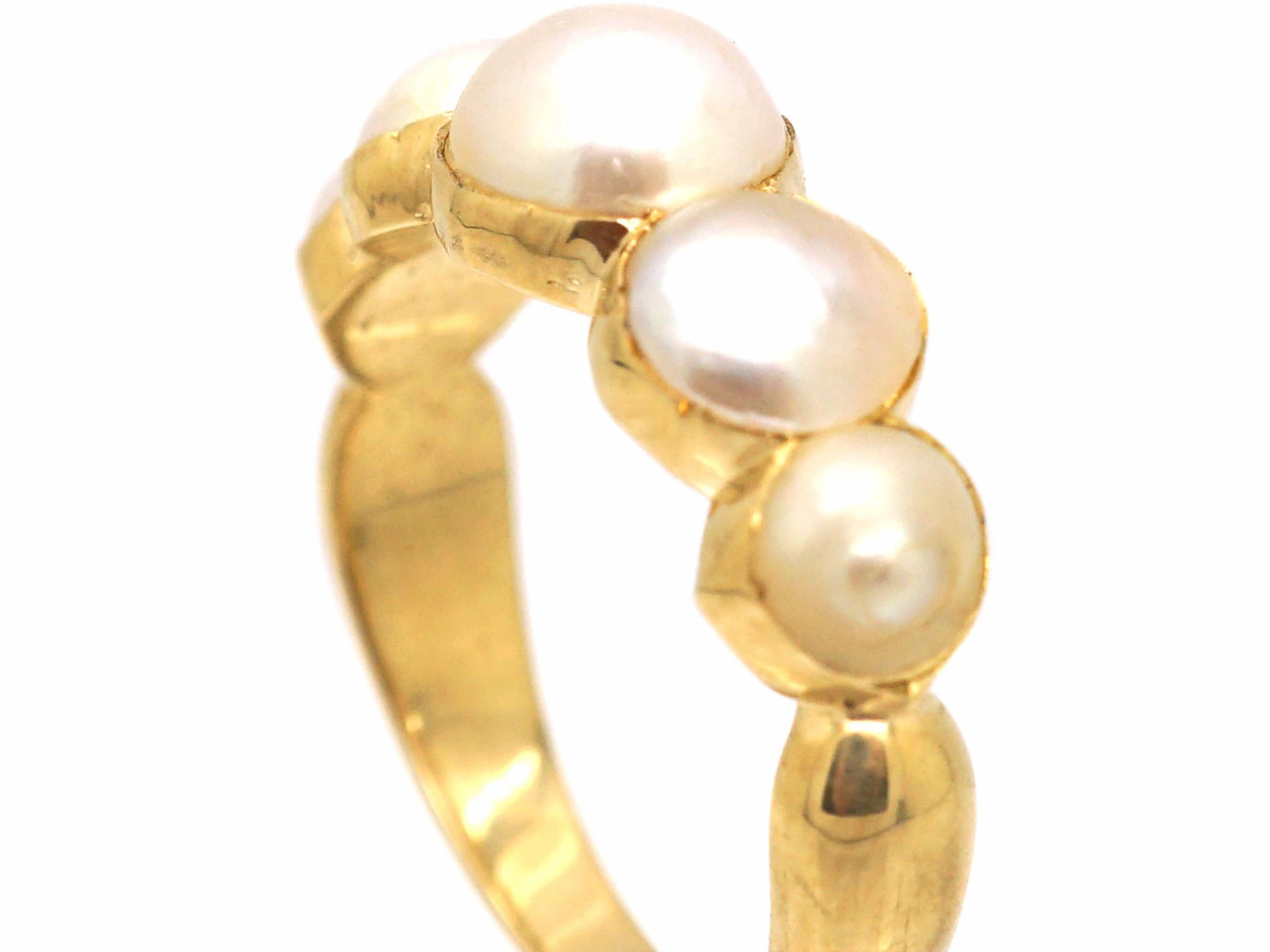 Early Victorian 18ct Gold, Natural Split Pearl Ring (473Y) | The ...