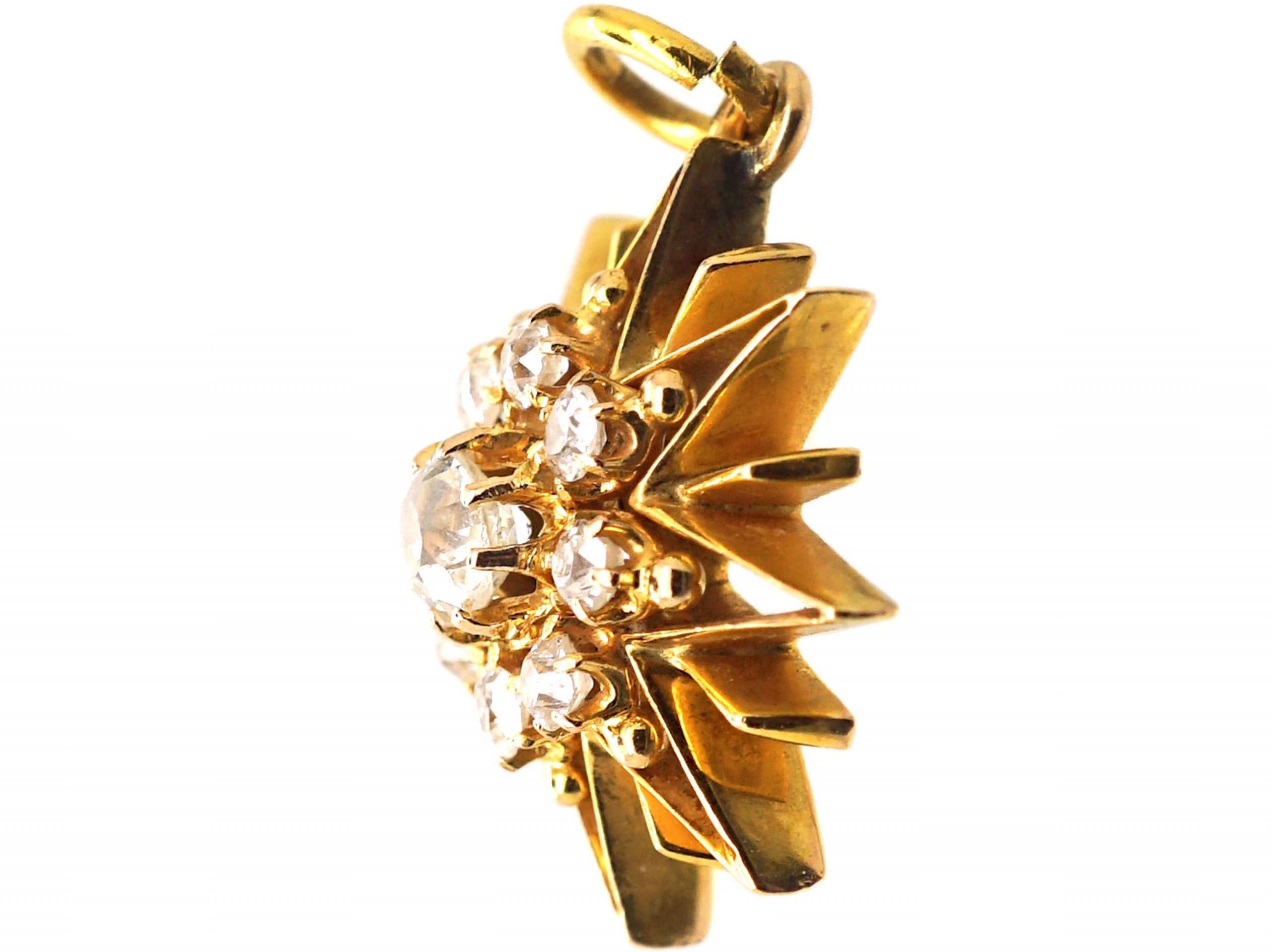 Edwardian 18ct Gold Star Pendant set with Diamonds (469Y) | The Antique ...