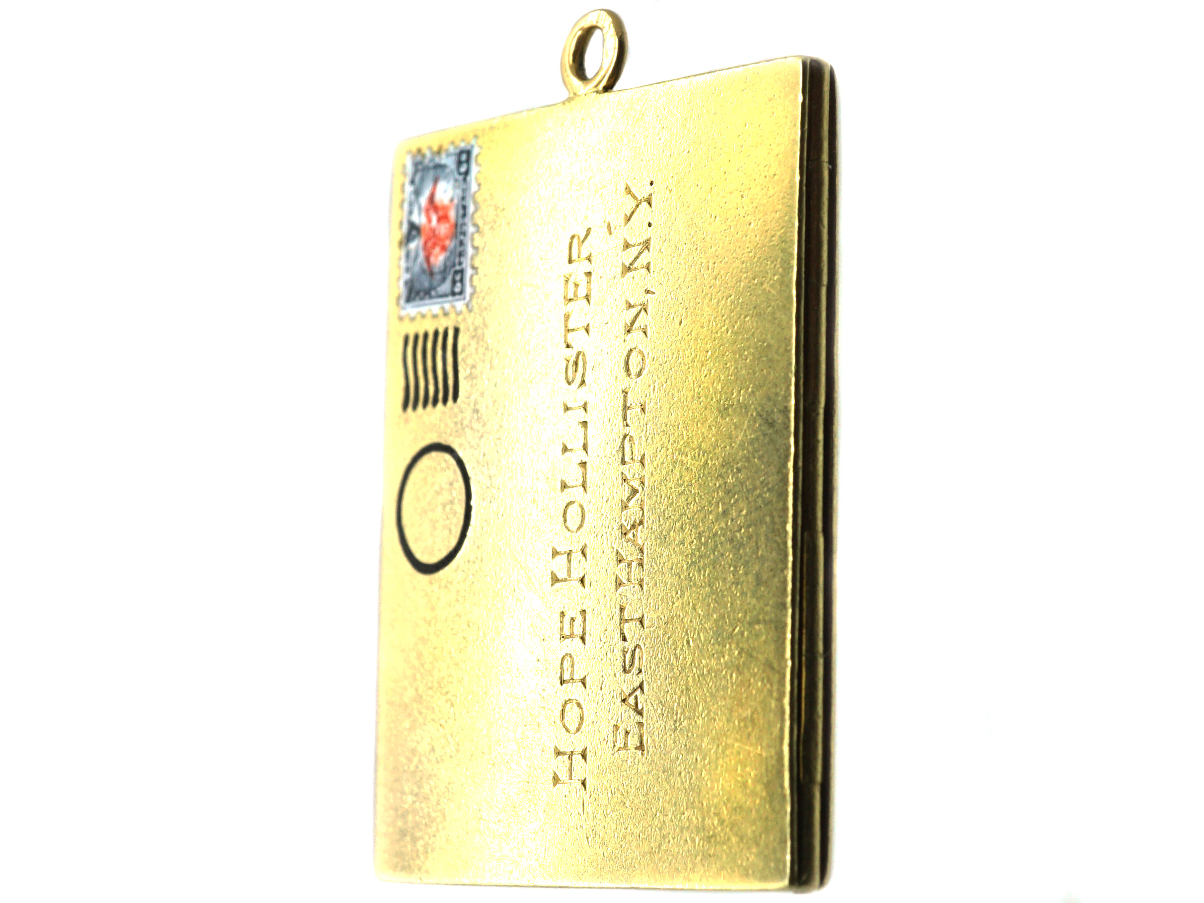 Cartier 14ct Gold Hinged Locket in the Form of a Letter with Internal ...