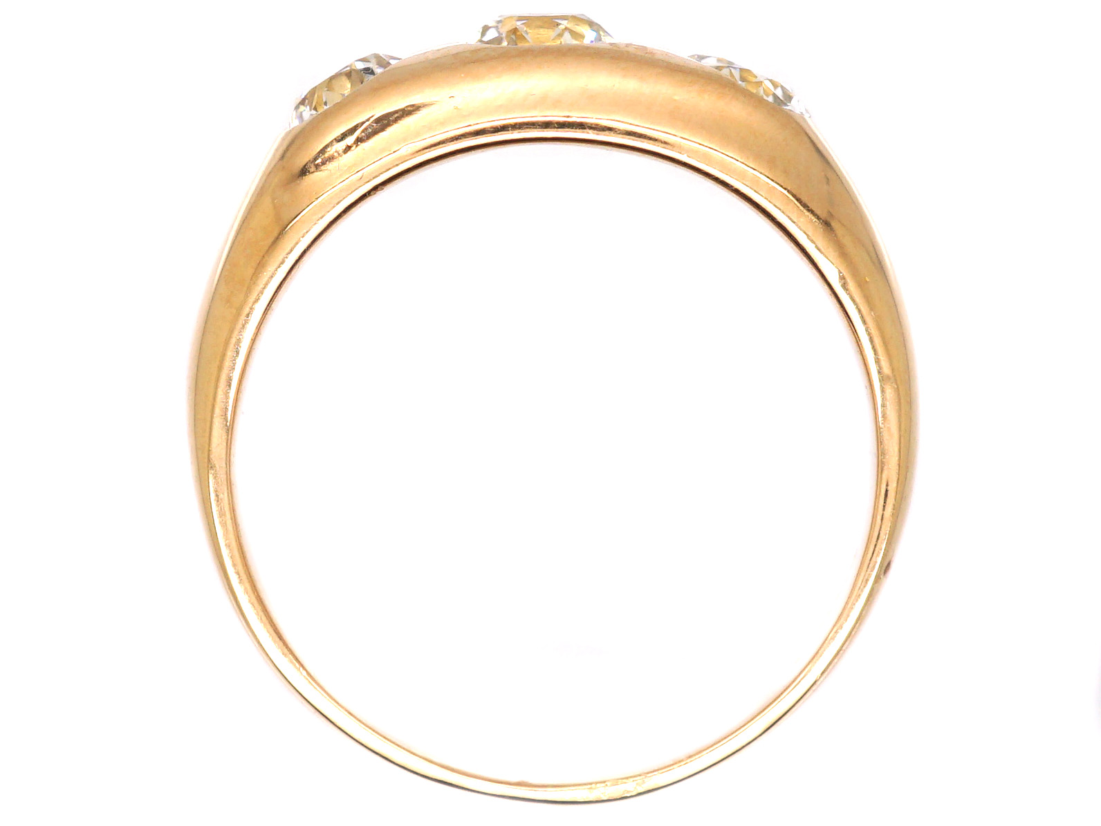 Edwardian 18ct Gold Three Stone Rub Over Diamond Ring (636Y) | The ...