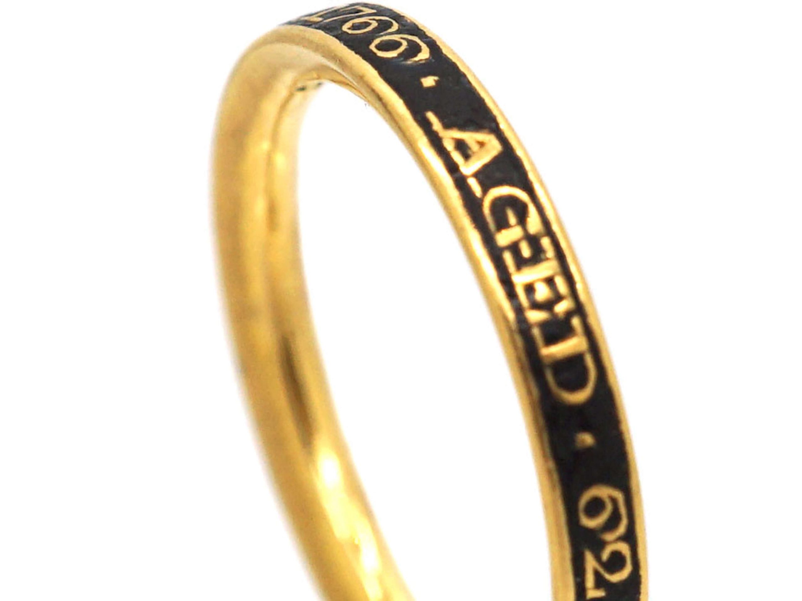 Georgian 18ct Gold & Black Enamel Mourning Ring (944X) | The Antique ...