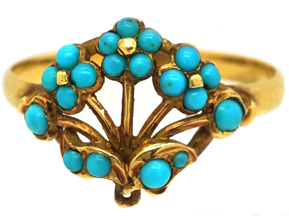 Regency 15ct Gold Forget me Not Ring (723Y) | The Antique Jewellery Company