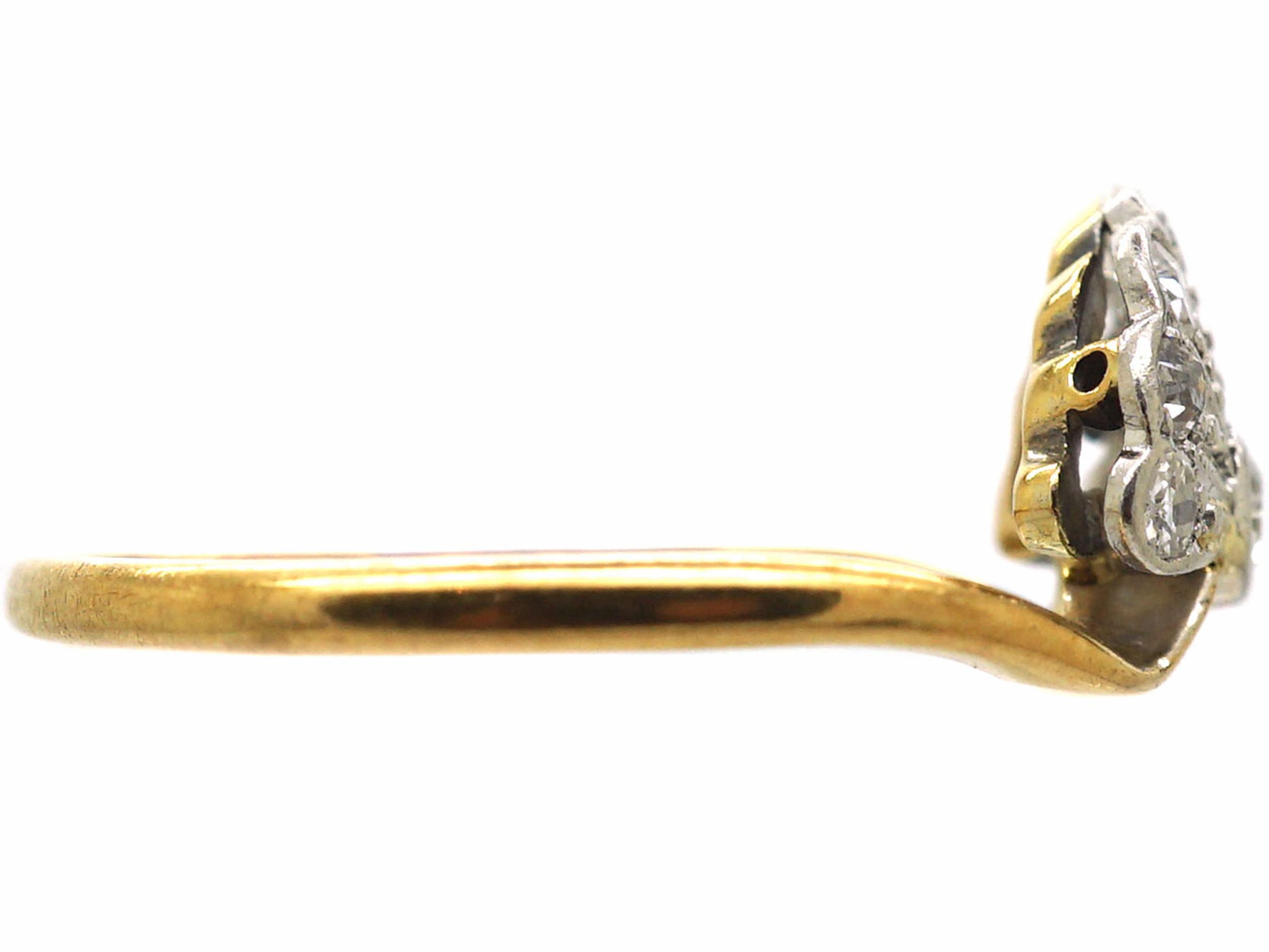 Art Deco 18ct Gold & Platinum Fan Ring set with Diamonds (770Y) | The ...