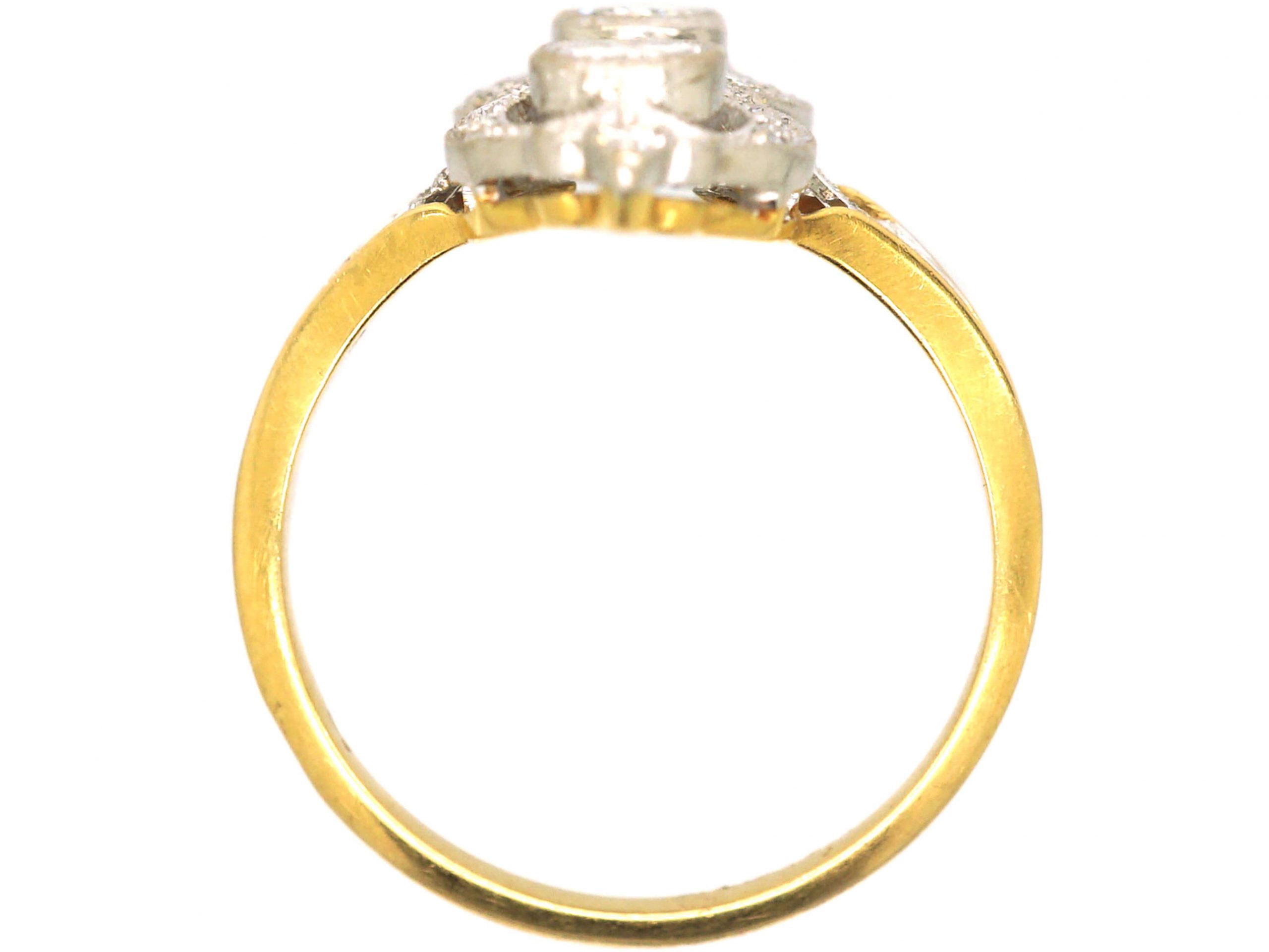 Edwardian 18ct Gold & Platinum Figure of Eight Ring set with Diamonds ...