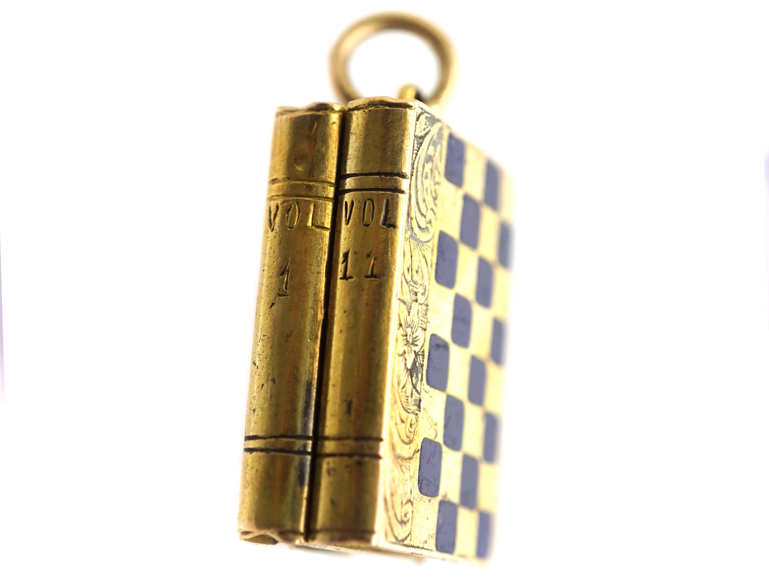 Victorian 18ct Gold & Blue Enamel Book Locket (953Y) | The Antique ...