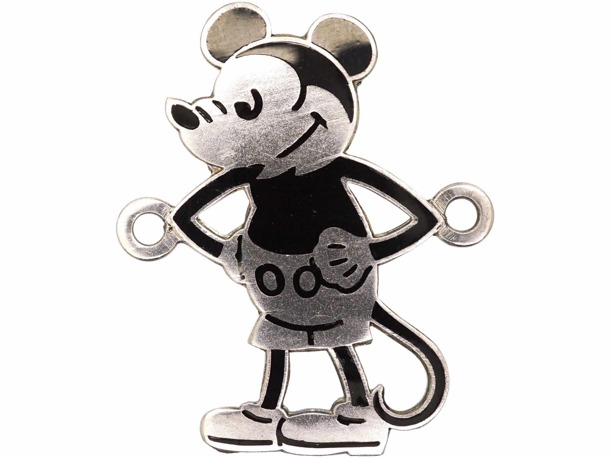 Vintage German Silver & Black Enamel Mickey Mouse (261X) | The Antique ...