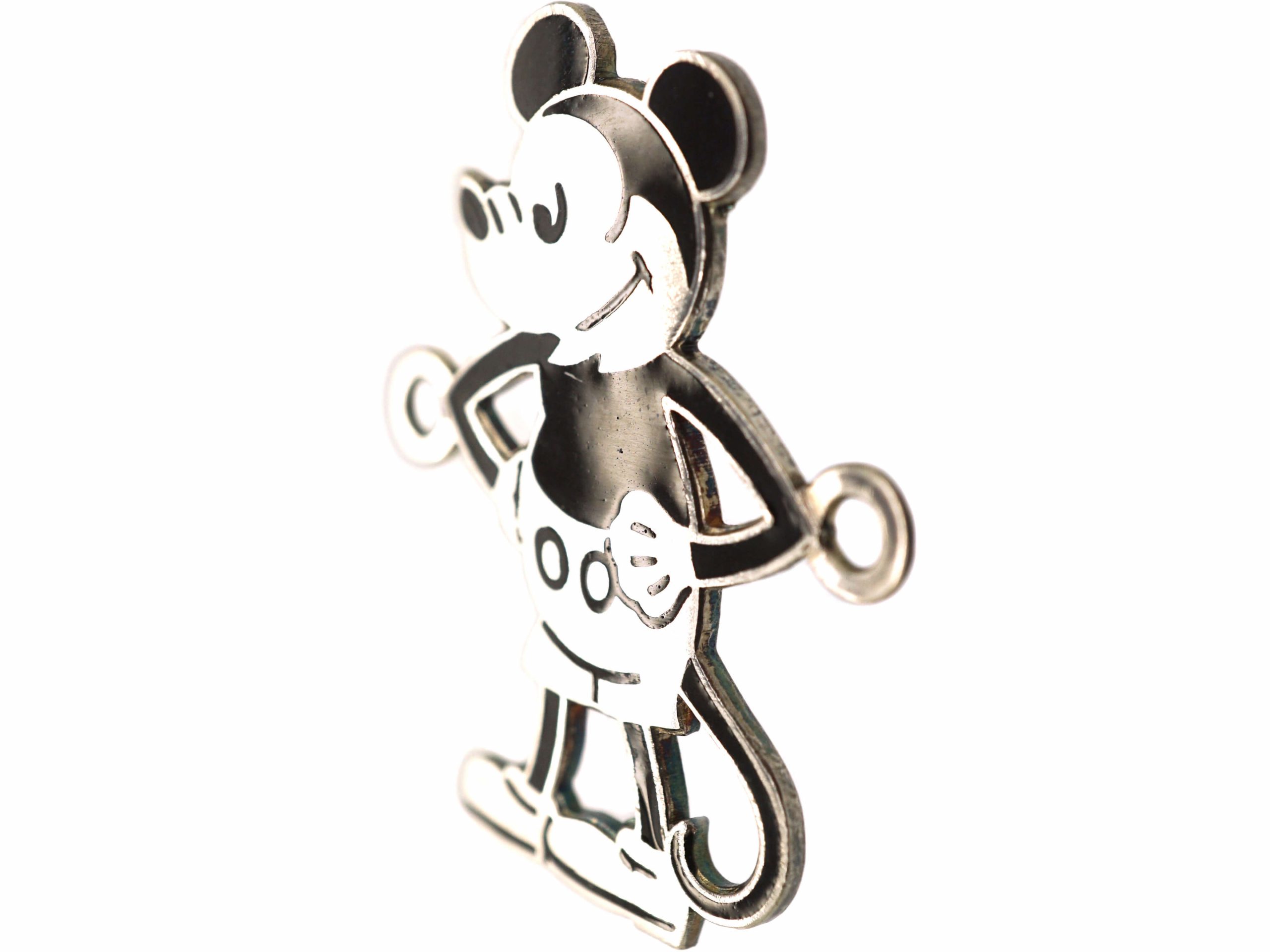 Vintage German Silver & Black Enamel Mickey Mouse (261X) | The Antique ...