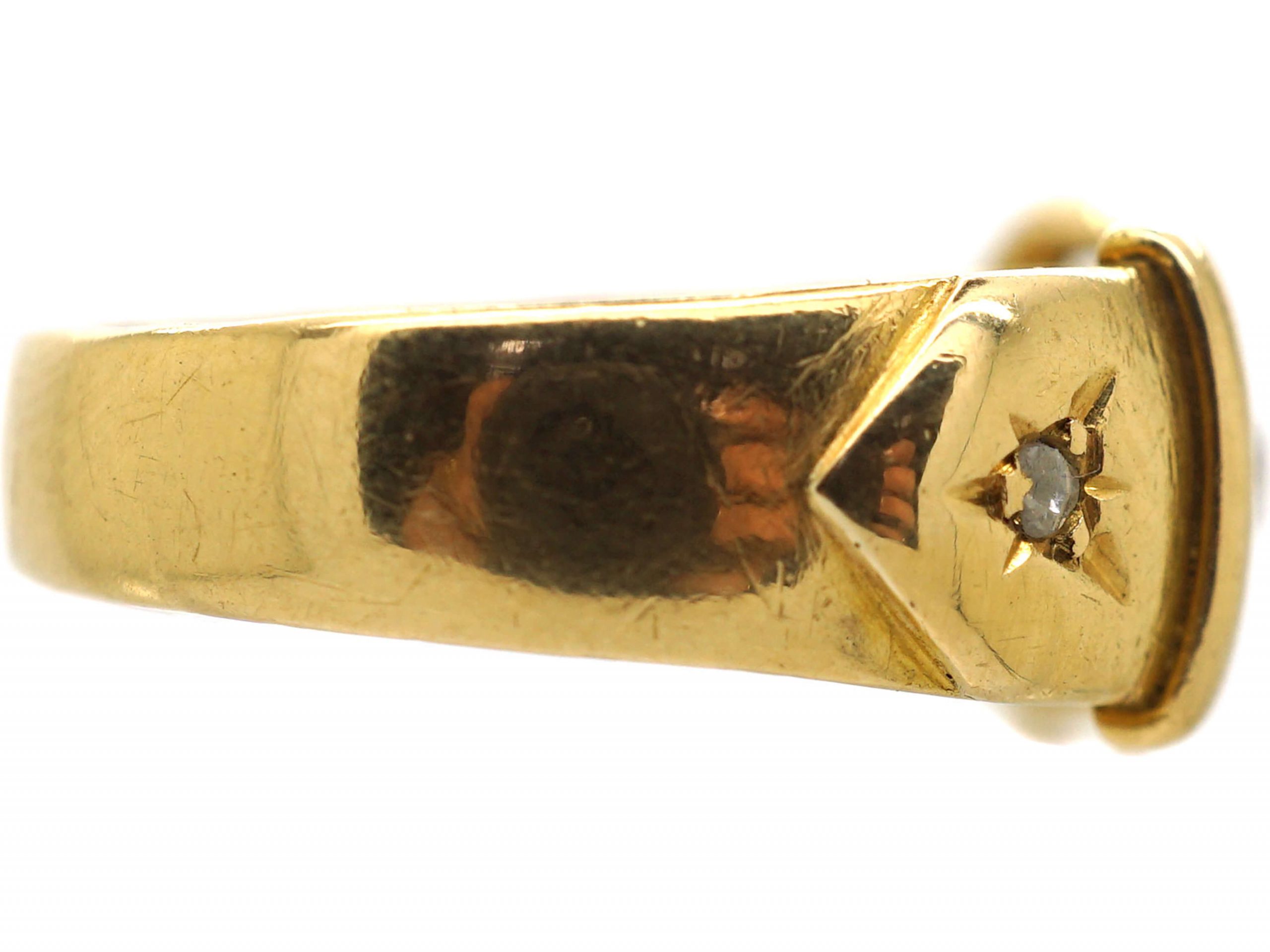 Victorian 18ct Gold Buckle Ring set with Diamonds | AJC - AUS