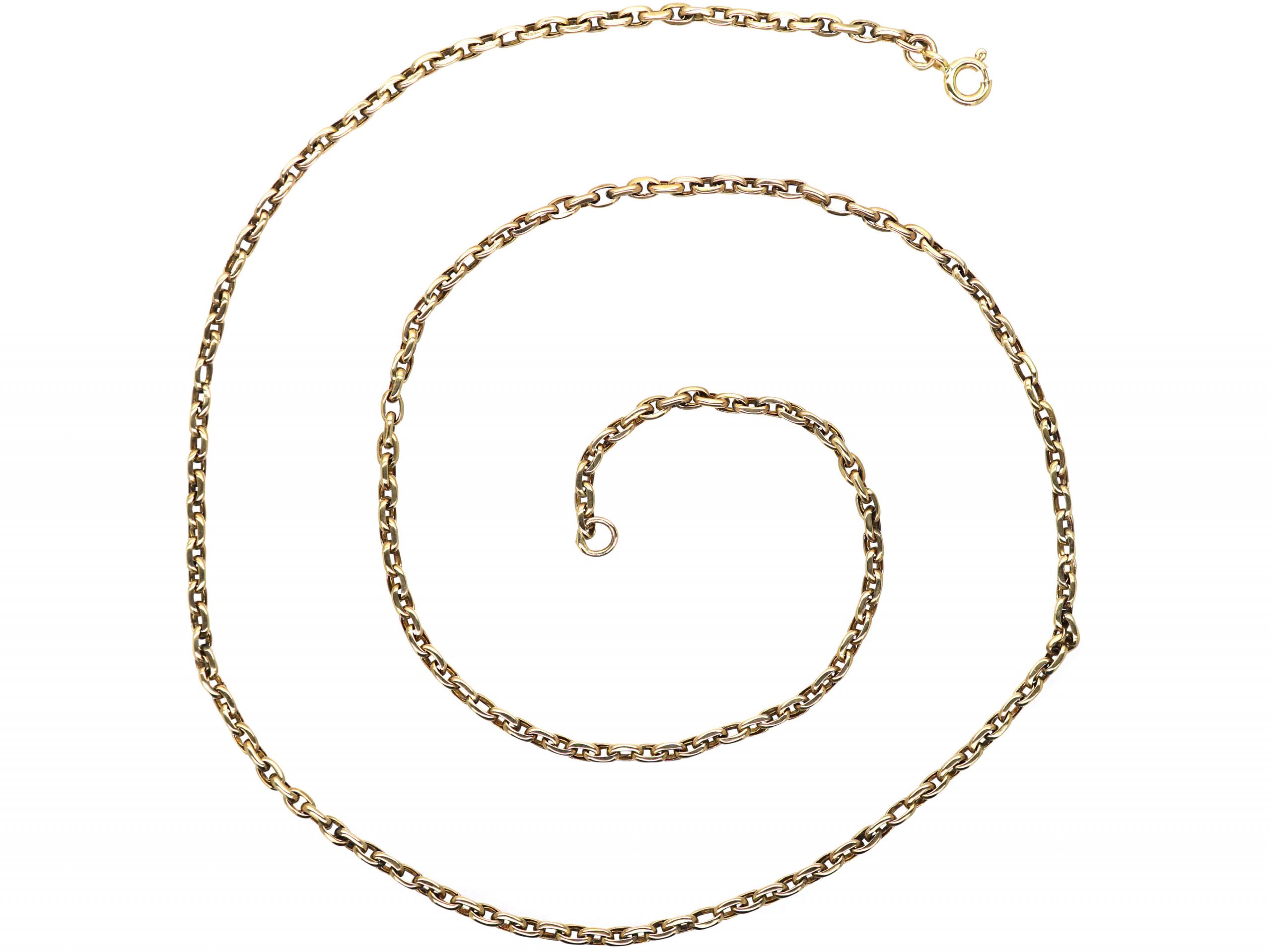 Victorian 9ct Gold Thin Belcher Link Chain (504Y) | The Antique ...