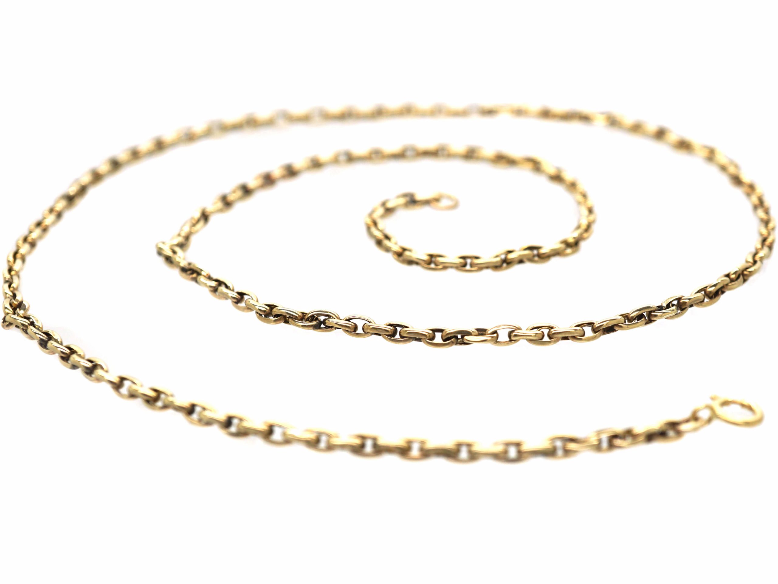 Edwardian 15ct Gold trace Link Chain (378Y) | The Antique Jewellery Company