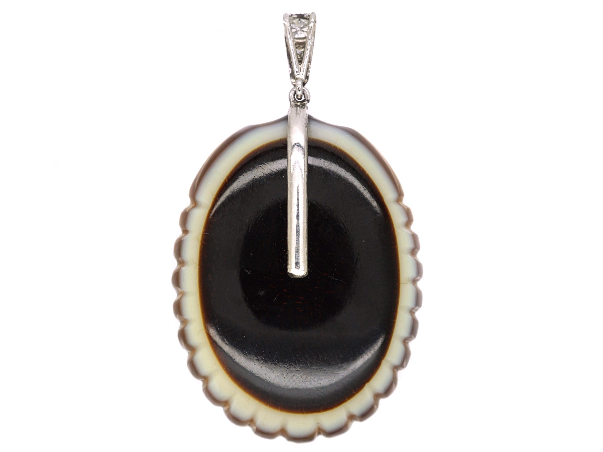 Victorian Carved Onyx Shell Pendant (754Y) | The Antique Jewellery Company