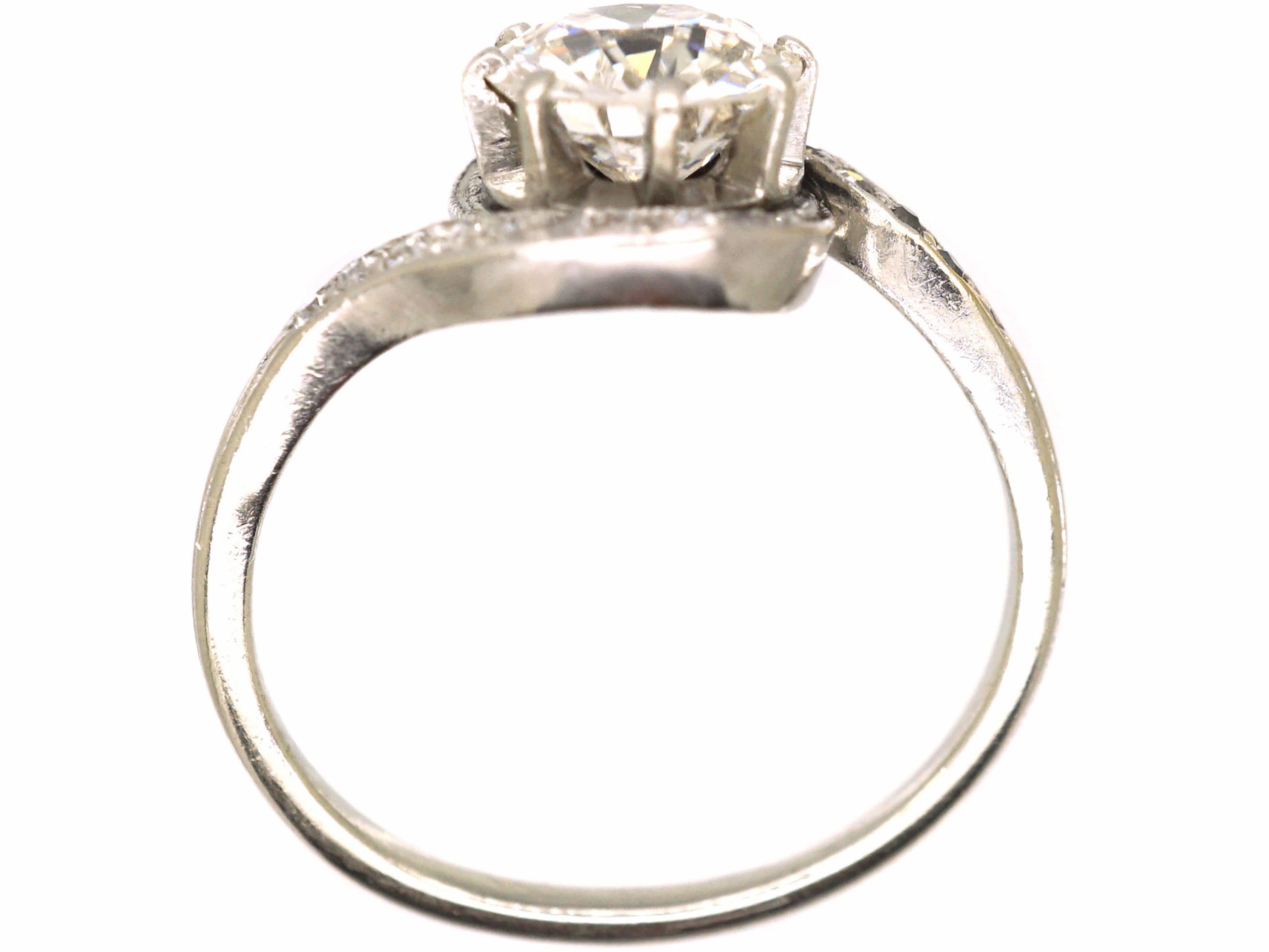 French Platinum Tourbillon Ring set with Diamonds (42Z) | The Antique ...