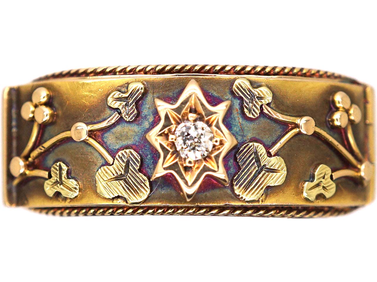 Victorian 18ct Gold Mizpah Ring set with a Diamond with Secret ...