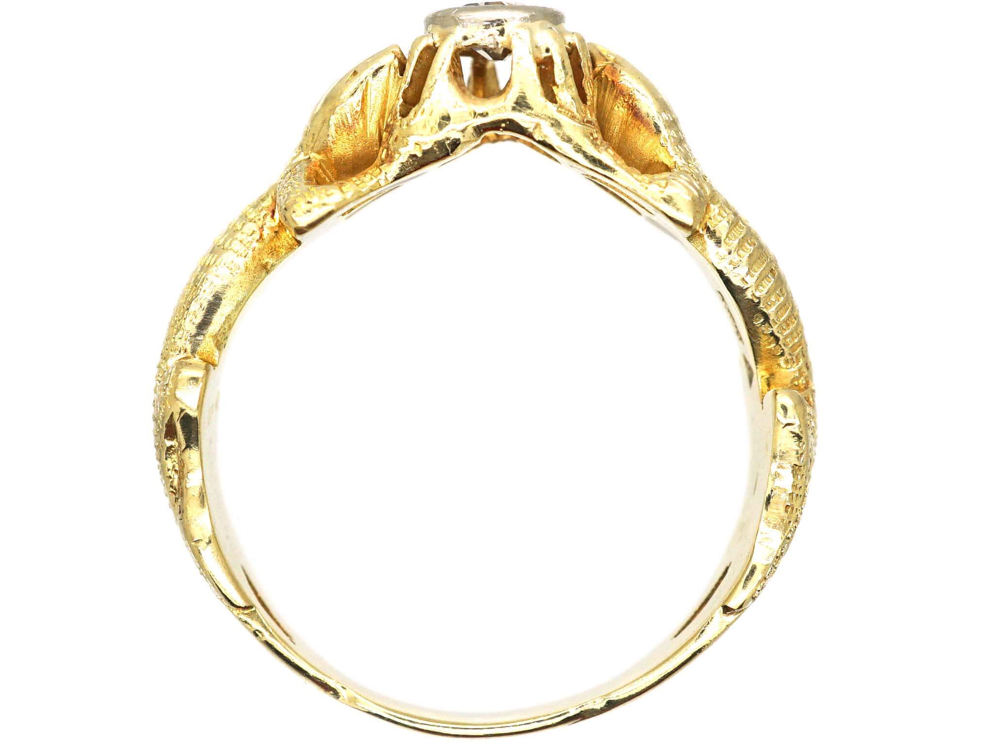 Art Nouveau 14ct Gold Lizard Ring set with a Diamond (119Z) | The ...