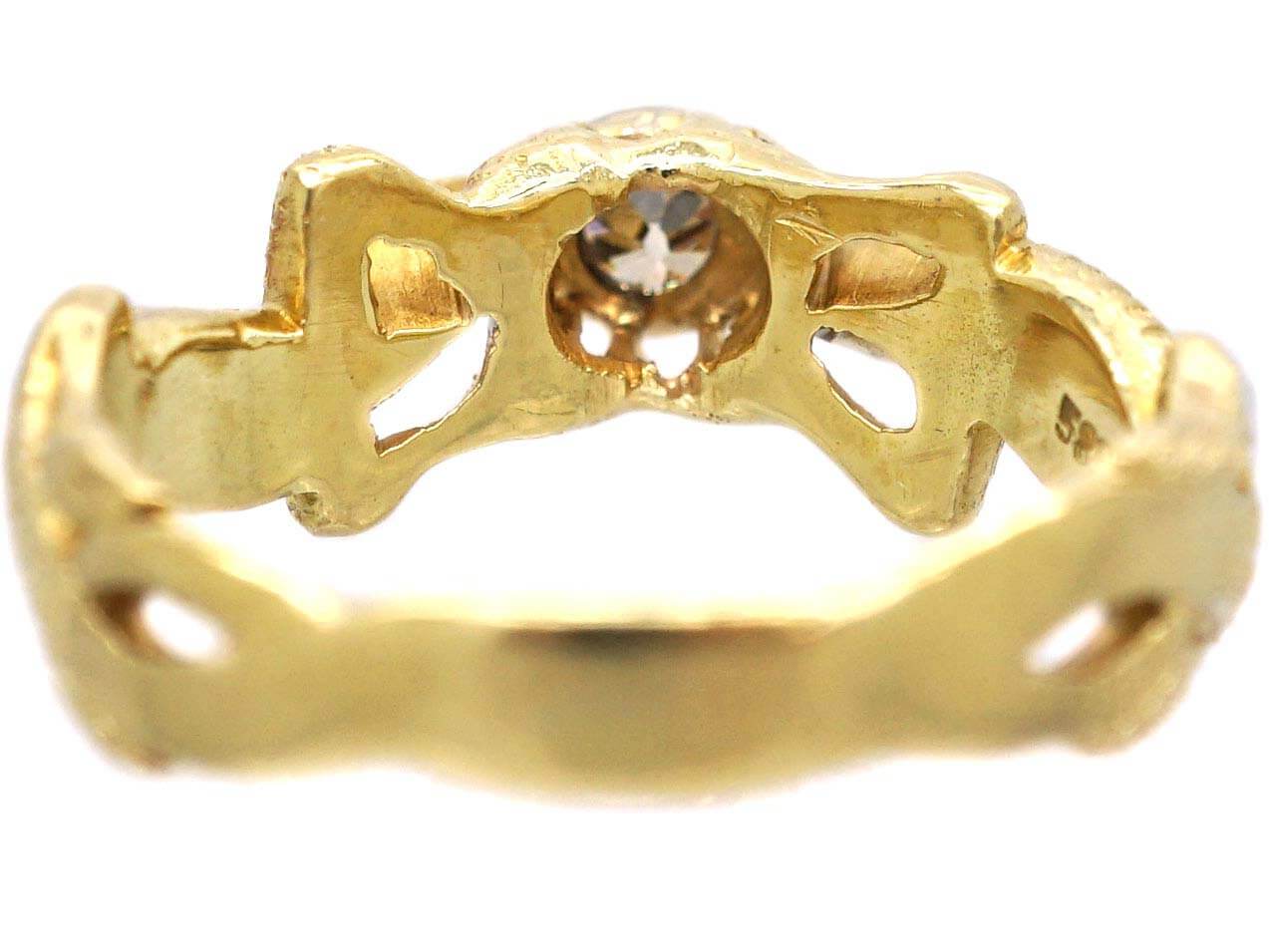 Art Nouveau 14ct Gold Lizard Ring set with a Diamond (119Z) | The ...