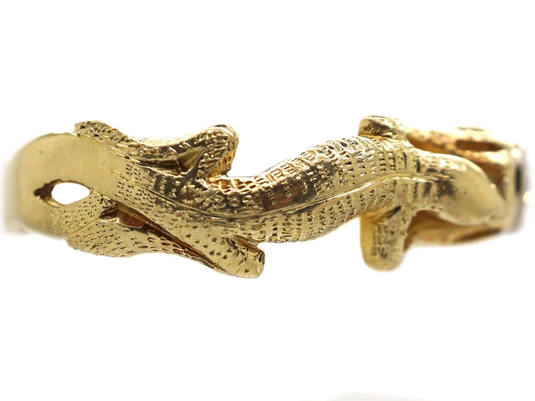 Art Nouveau 14ct Gold Lizard Ring set with a Diamond (119Z) | The ...